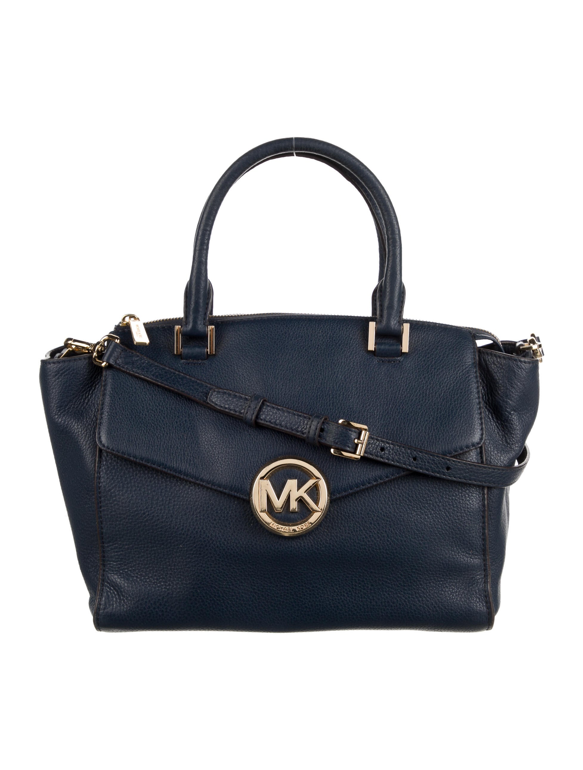 Michael Michael Kors Pebbled Leather Shoulder Bag - Blue Shoulder Bags ...