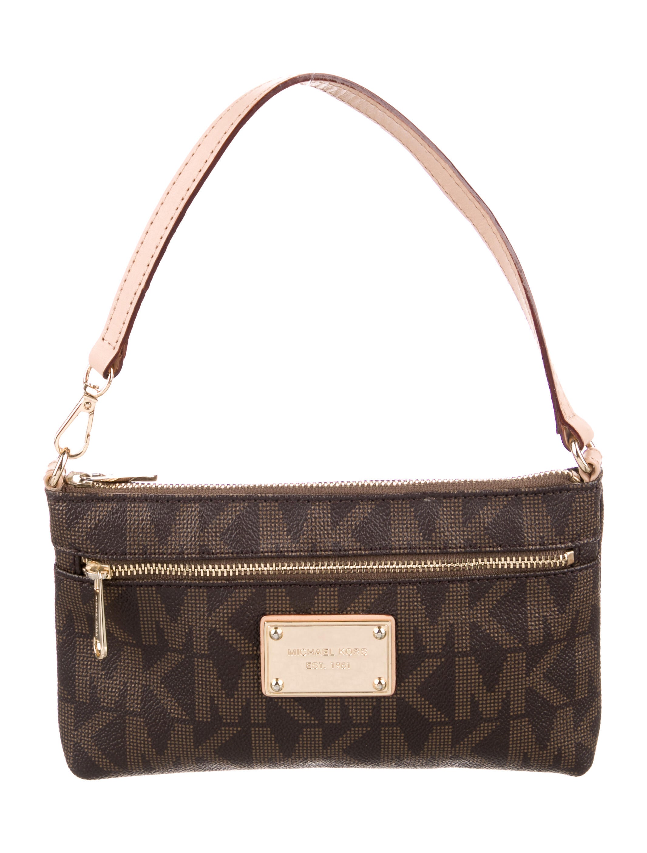 Michael Michael Kors Leather Logo Mini - Brown Mini Bags, Handbags ...