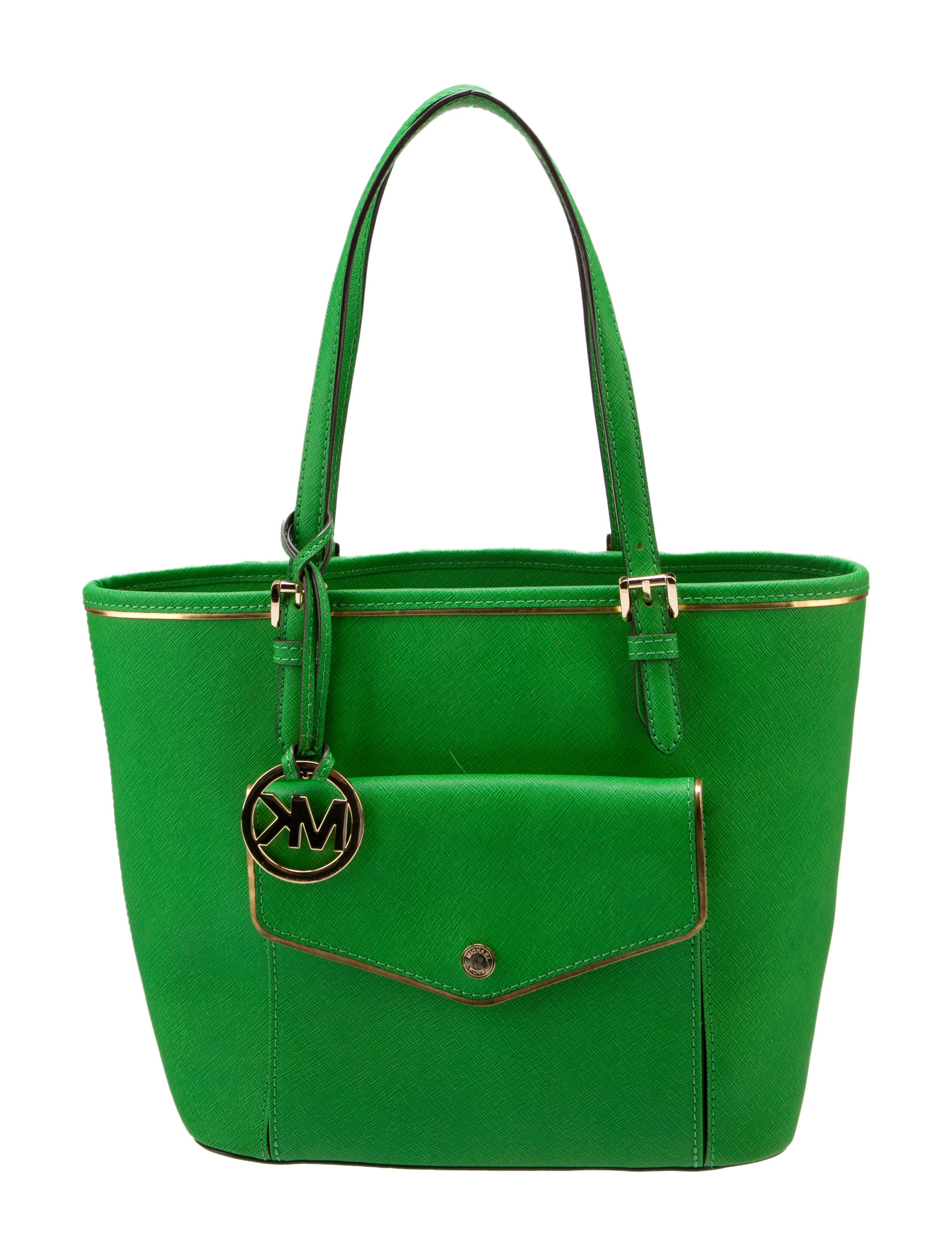 Michael Michael Kors Saffiano Leather Tote Bag - Green Totes, Handbags ...