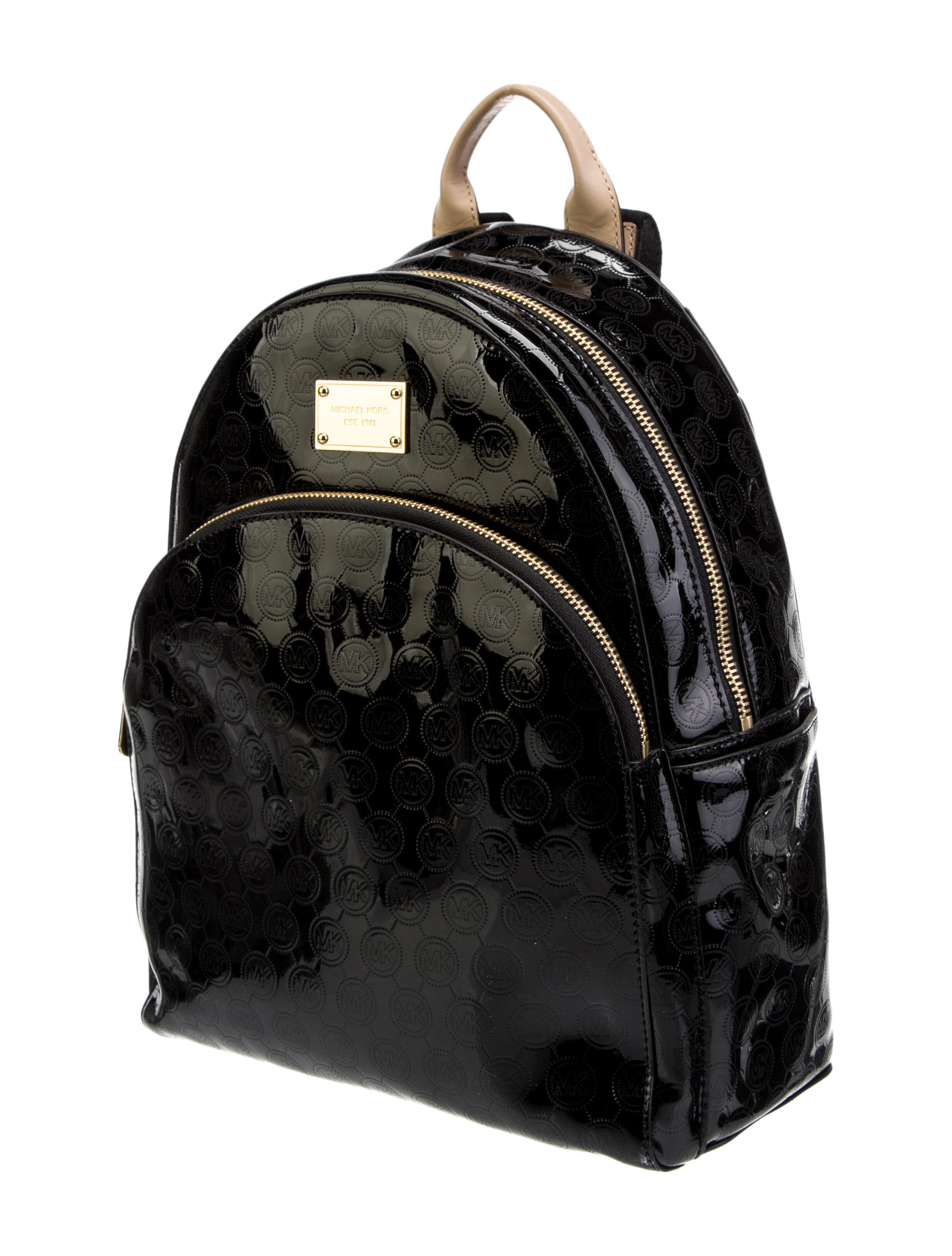 Michael Michael Kors Patent Leather Monogram Backpack - Black Backpacks ...