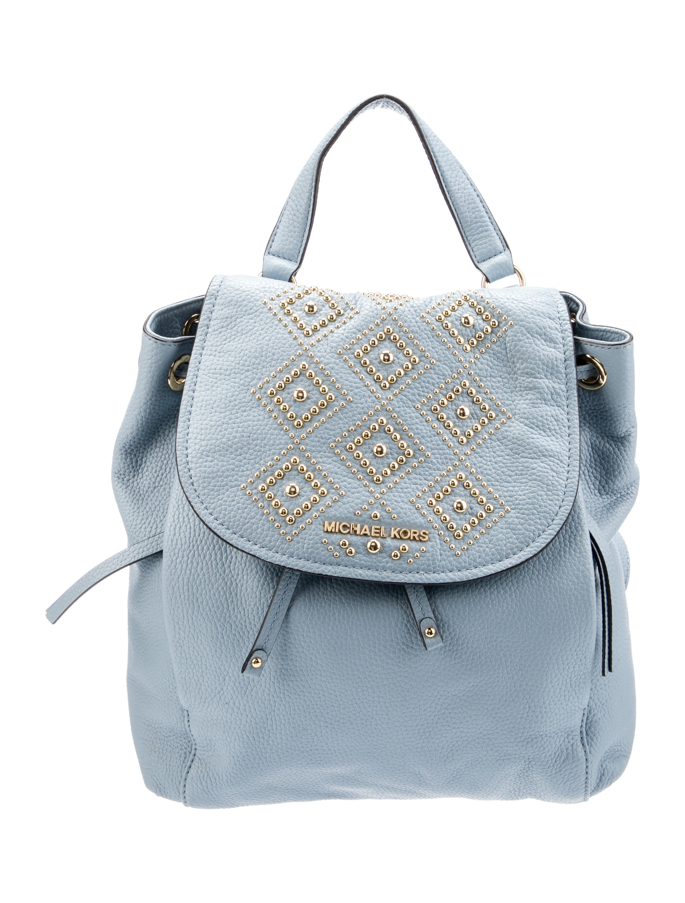 Michael Michael Kors Leather Backpack - Blue Backpacks, Handbags ...