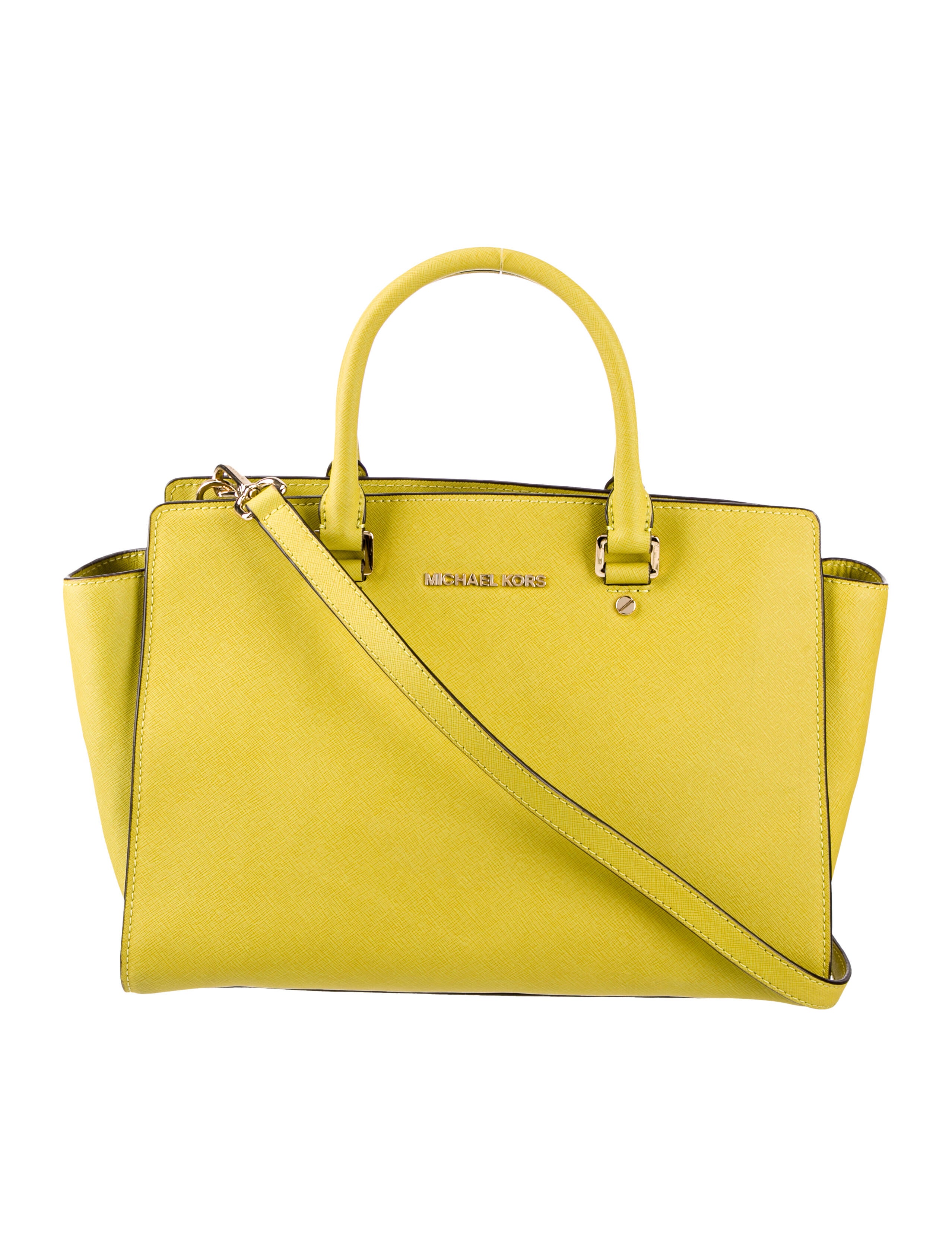 Michael Michael Kors Saffiano Leather Tote Bag - Yellow Totes, Handbags ...