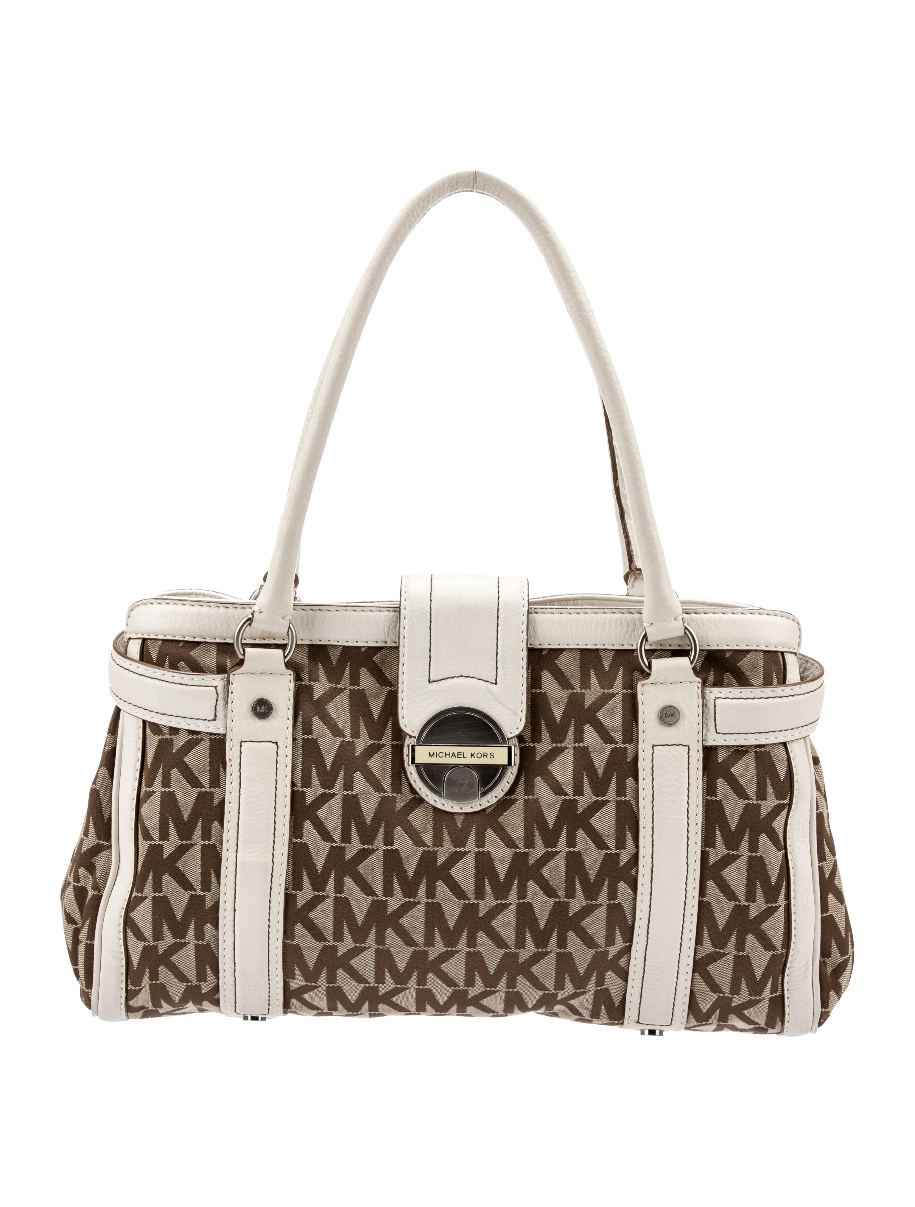 Michael Michael Kors Leather-Trimmed MK Logo Tote - Brown Totes ...