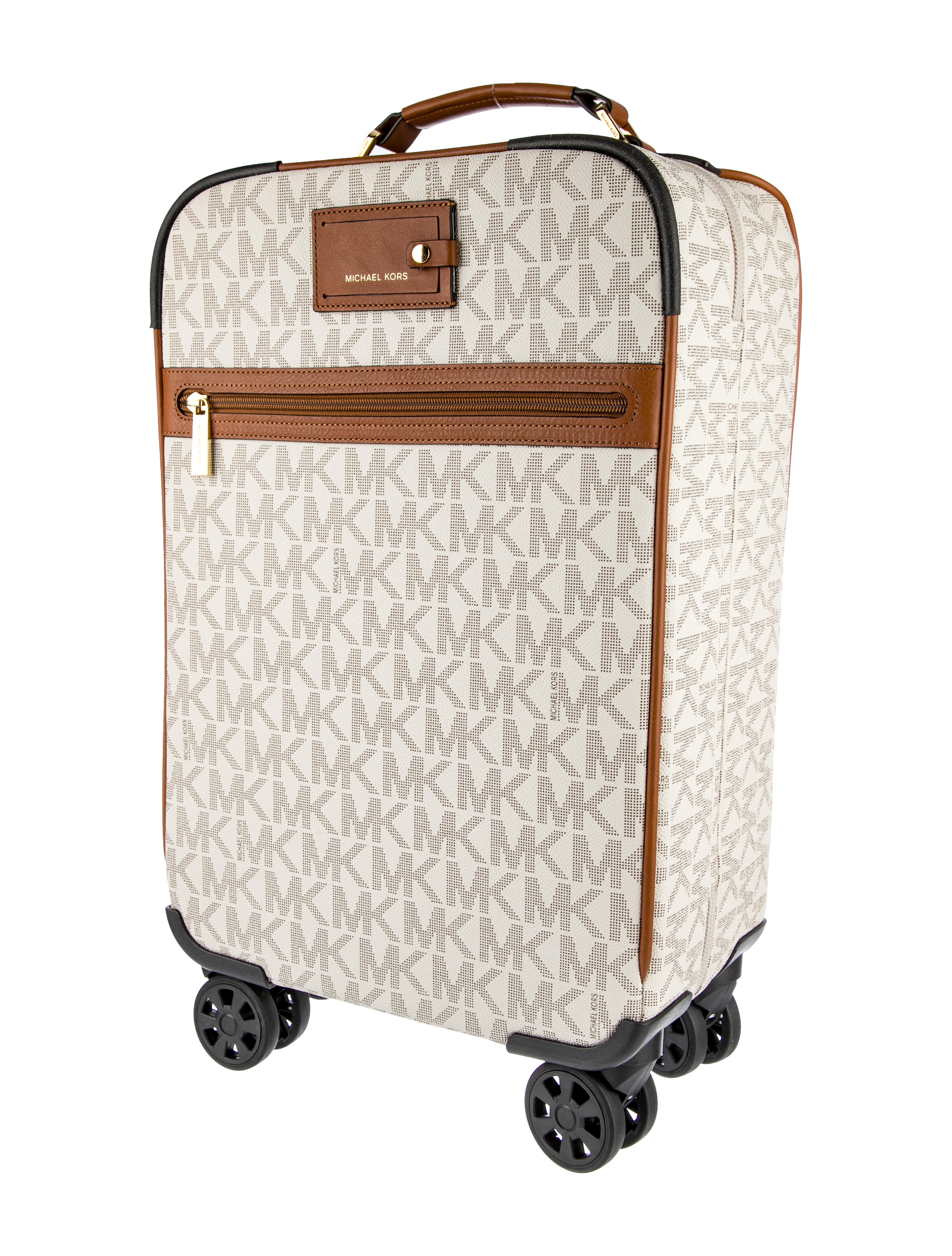 Michael Michael Kors Leather-Trimmed Monogram Carry-On - Neutrals ...