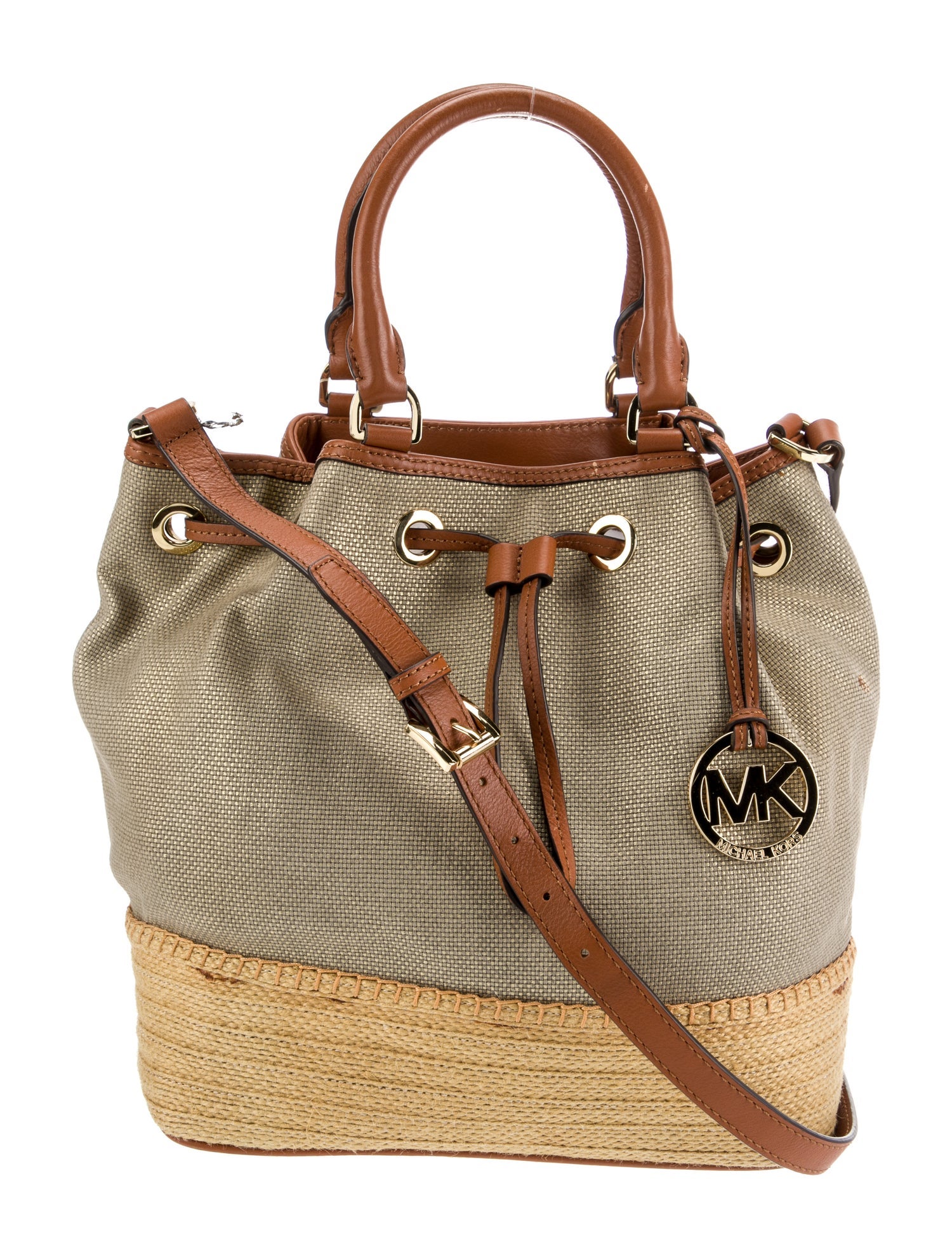 Michael Michael Kors Canvas Bucket Bag - Neutrals Bucket Bags, Handbags ...