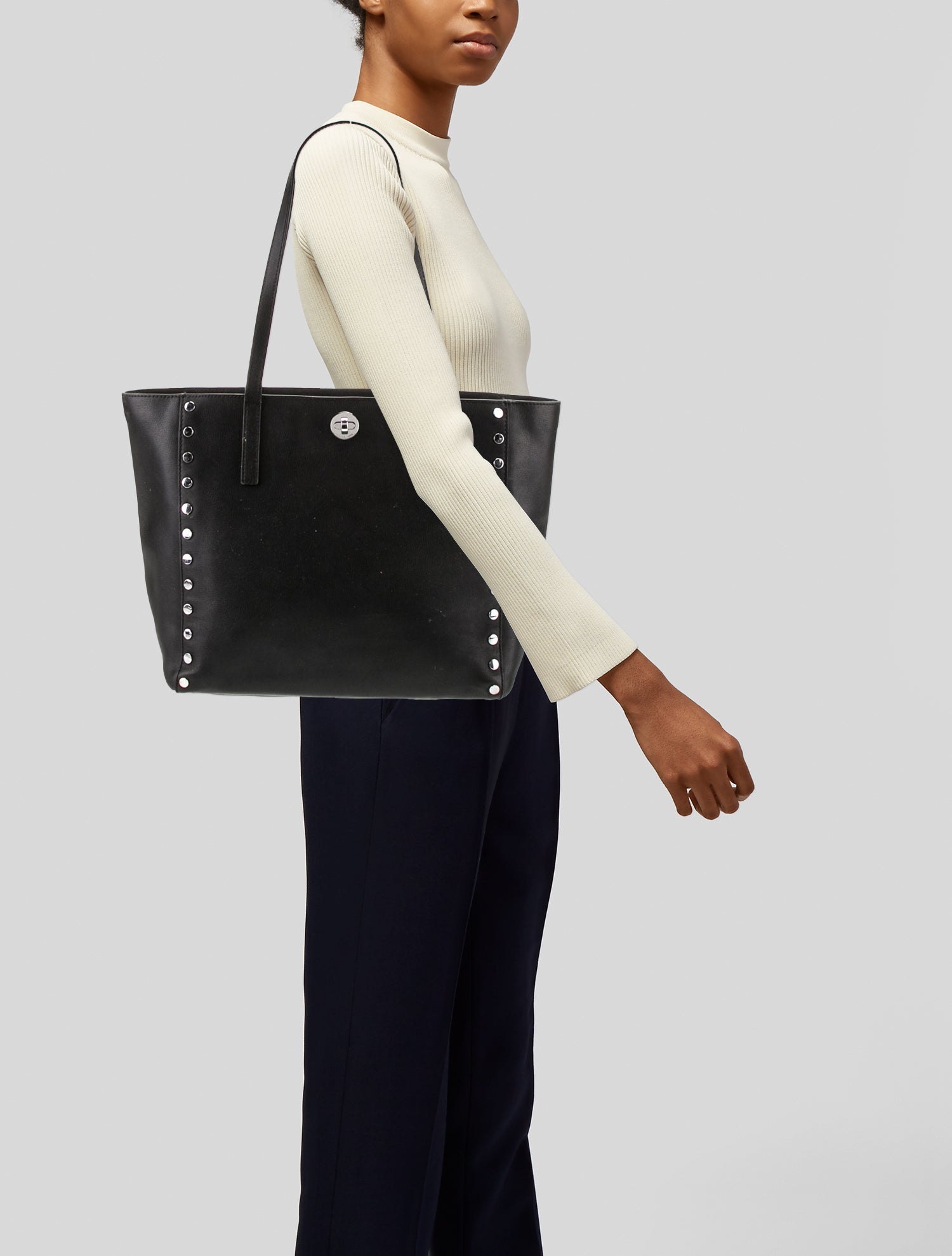 Jimmy Choo Suede Studded Tote Bag - Brown Totes, Handbags - JIM384056 ...