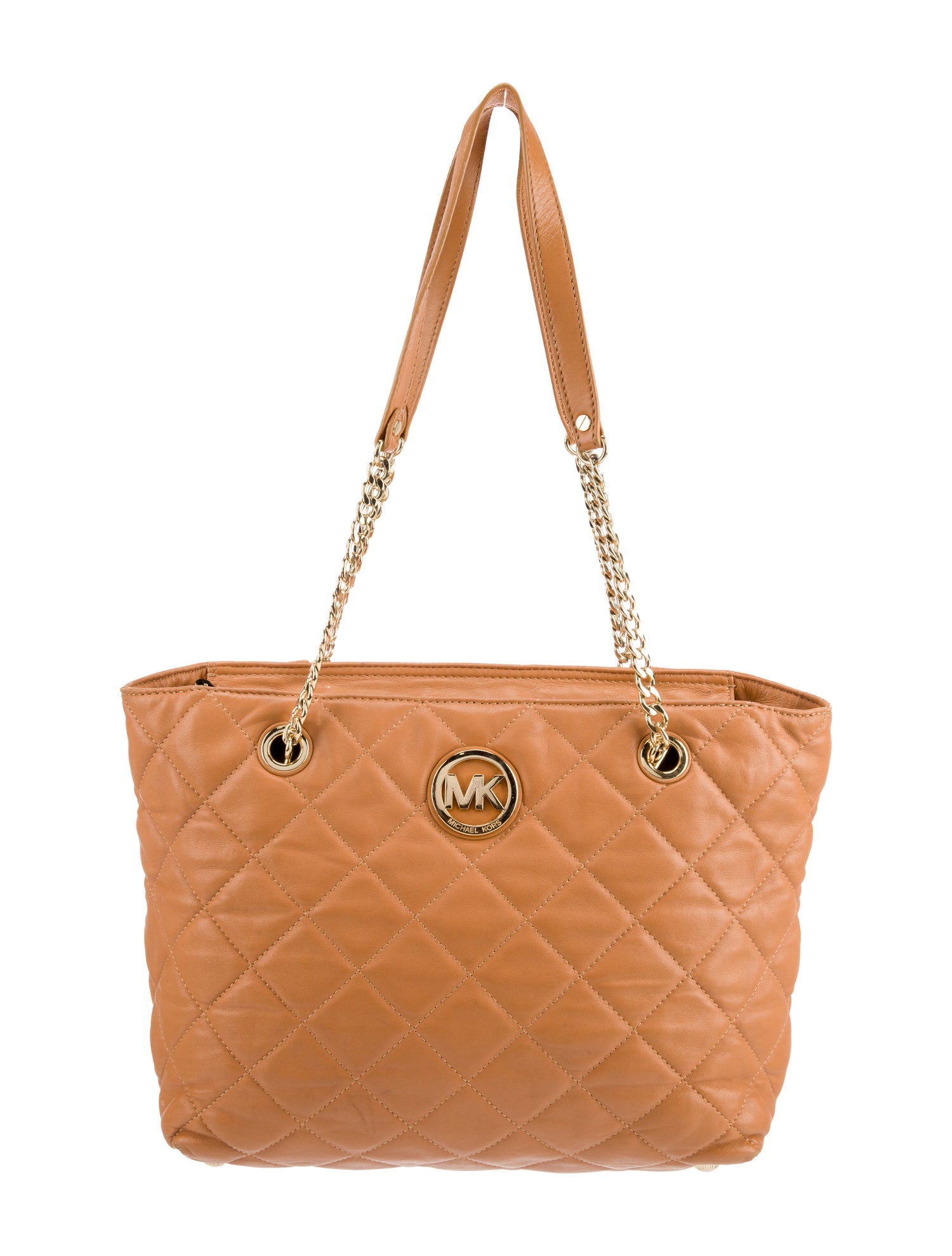Michael Michael Kors Leather Chain Link Shoulder Bag - Brown Shoulder ...