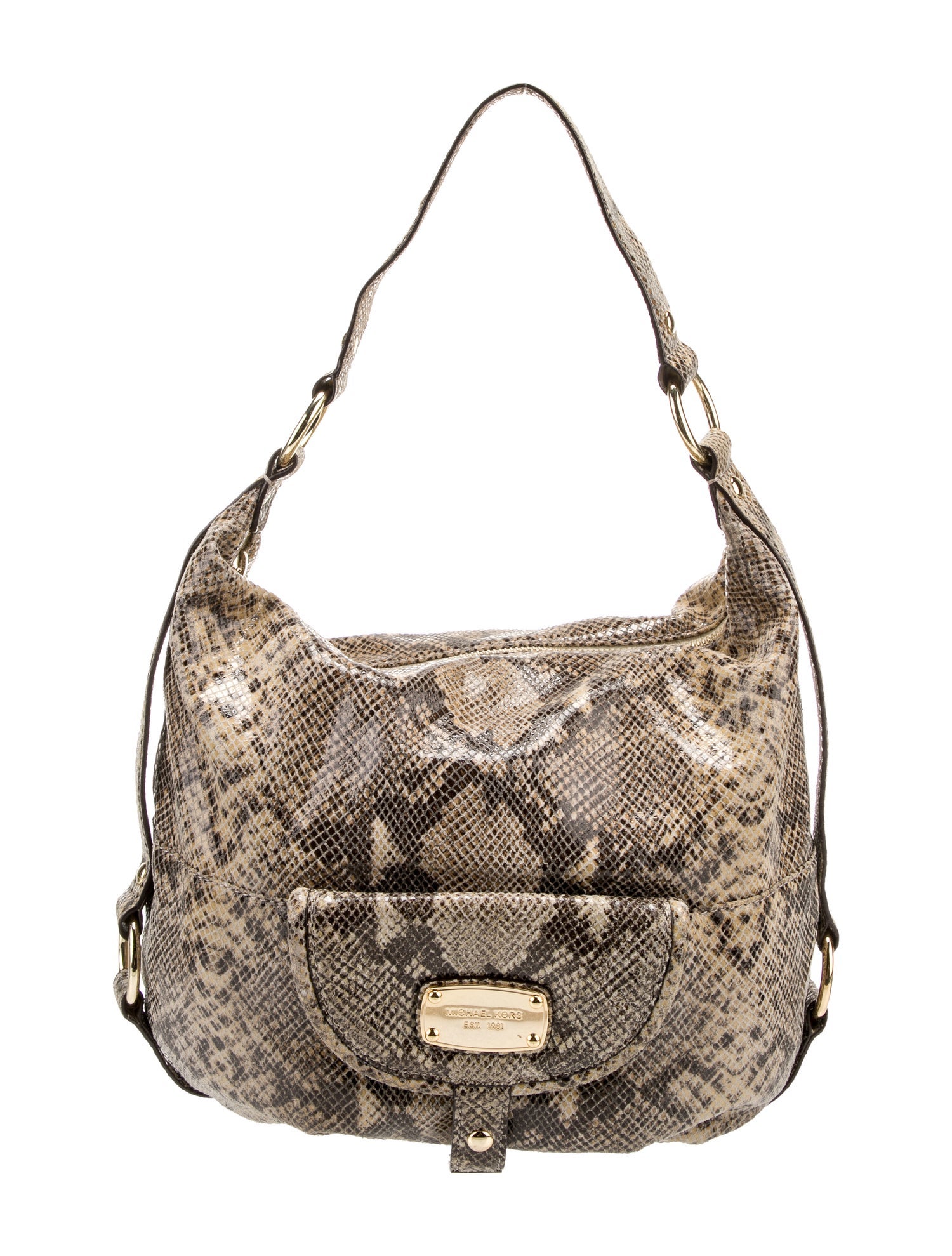 Michael Michael Kors Animal Print Shoulder Bag - Neutrals Shoulder Bags ...