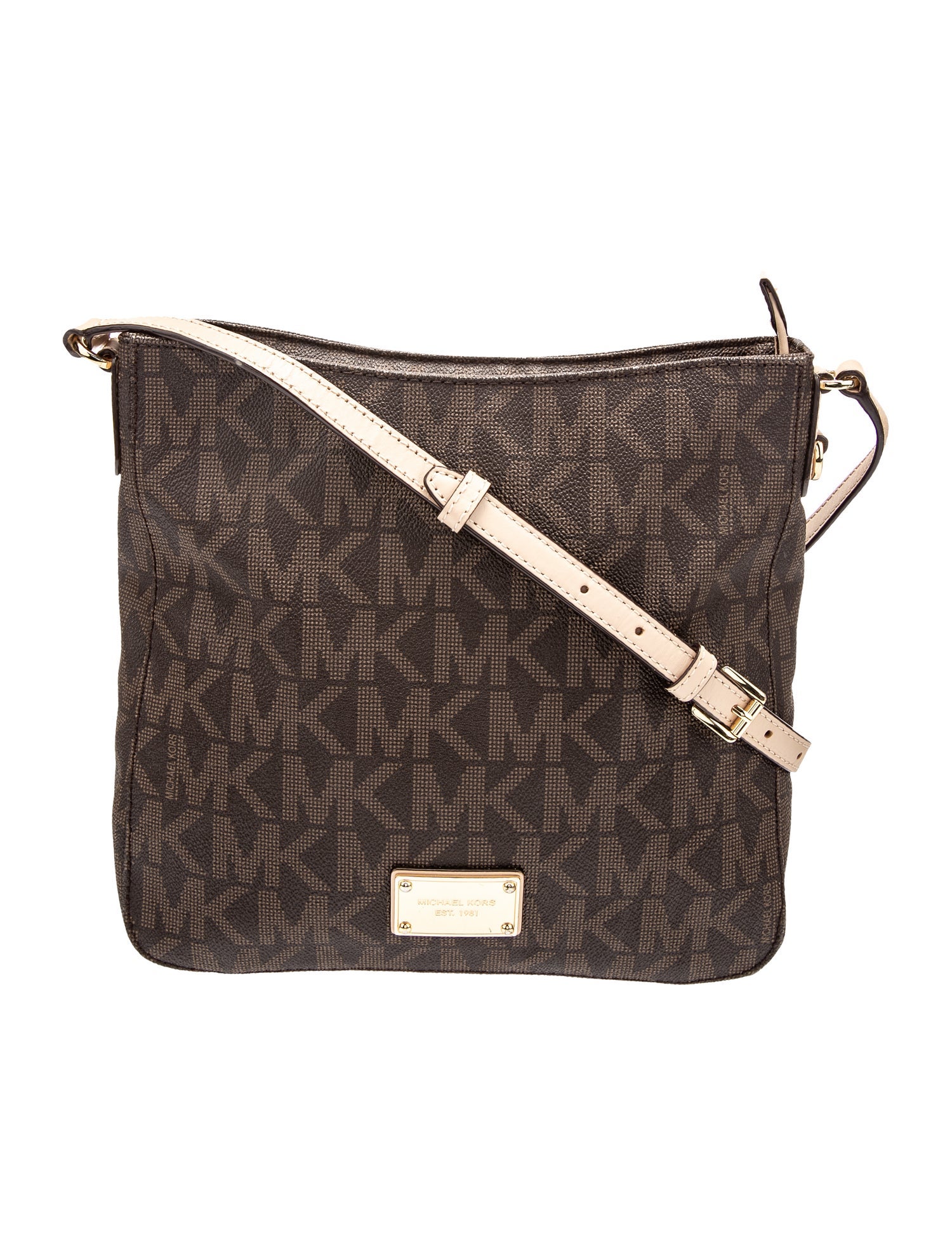 Michael Michael Kors Leather Logo Cross Body Bag - Brown Crossbody Bags, Handbags - WM5168397 ...
