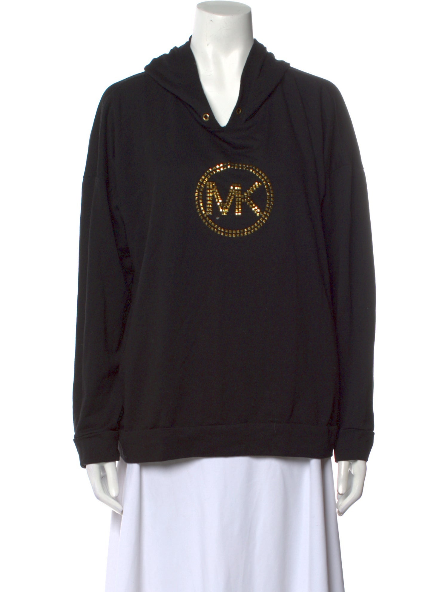 Michael Michael Kors V-Neck Long Sleeve Sweatshirt - Black Tops ...