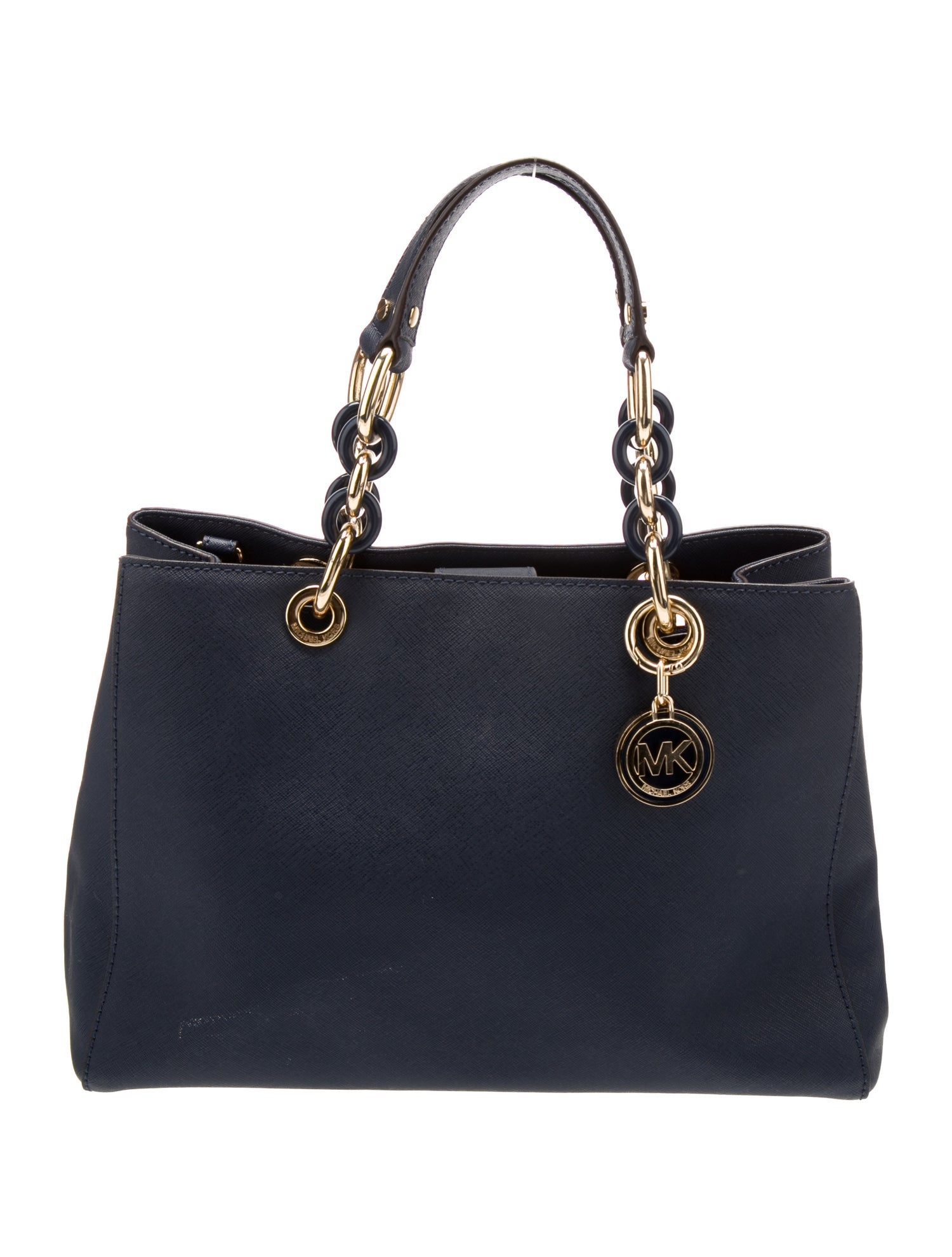 Michael Michael Kors Saffiano Leather Chain-Link Handle Bag - Blue ...