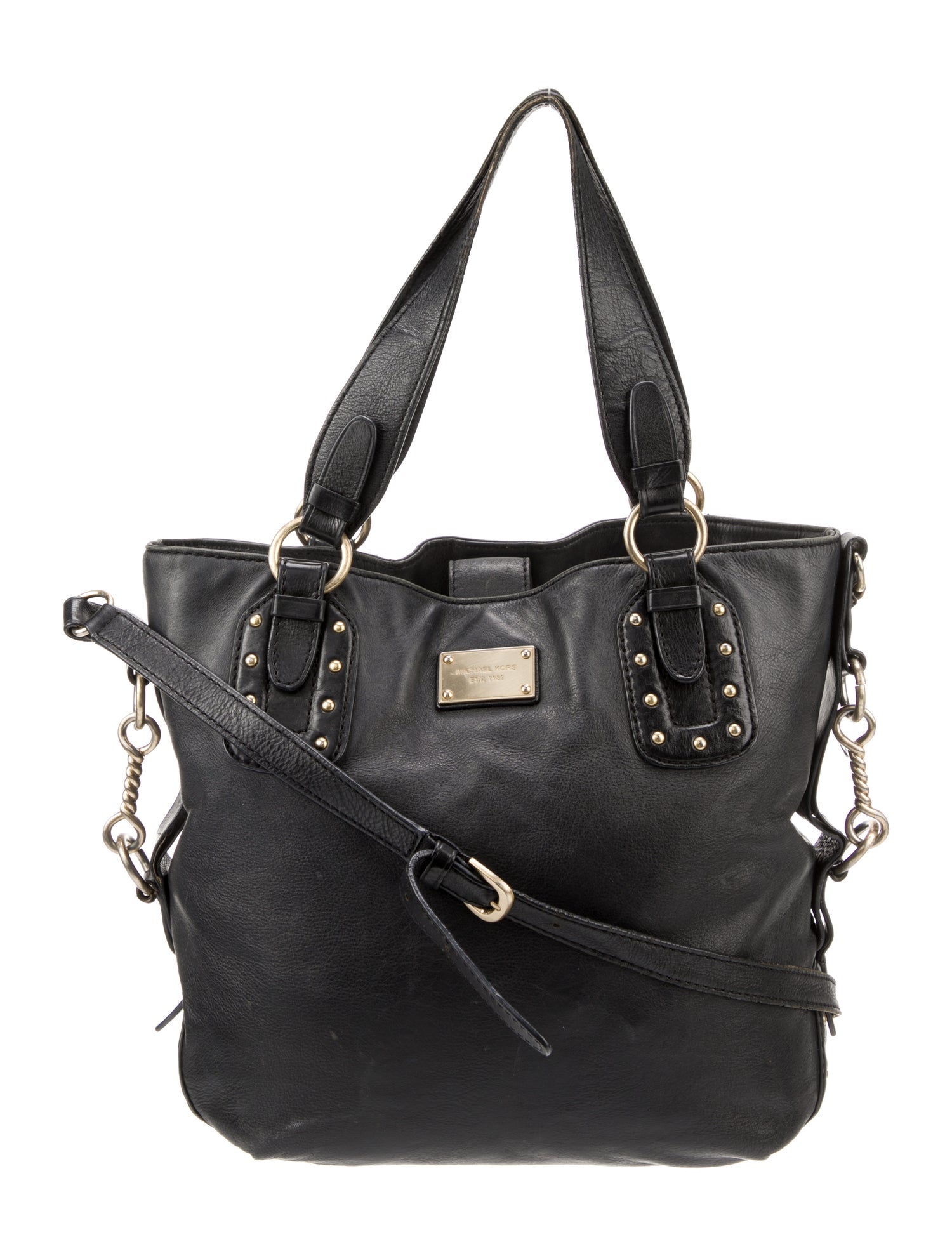 Michael Michael Kors Studded Leather Shoulder Bag - Black Shoulder Bags ...