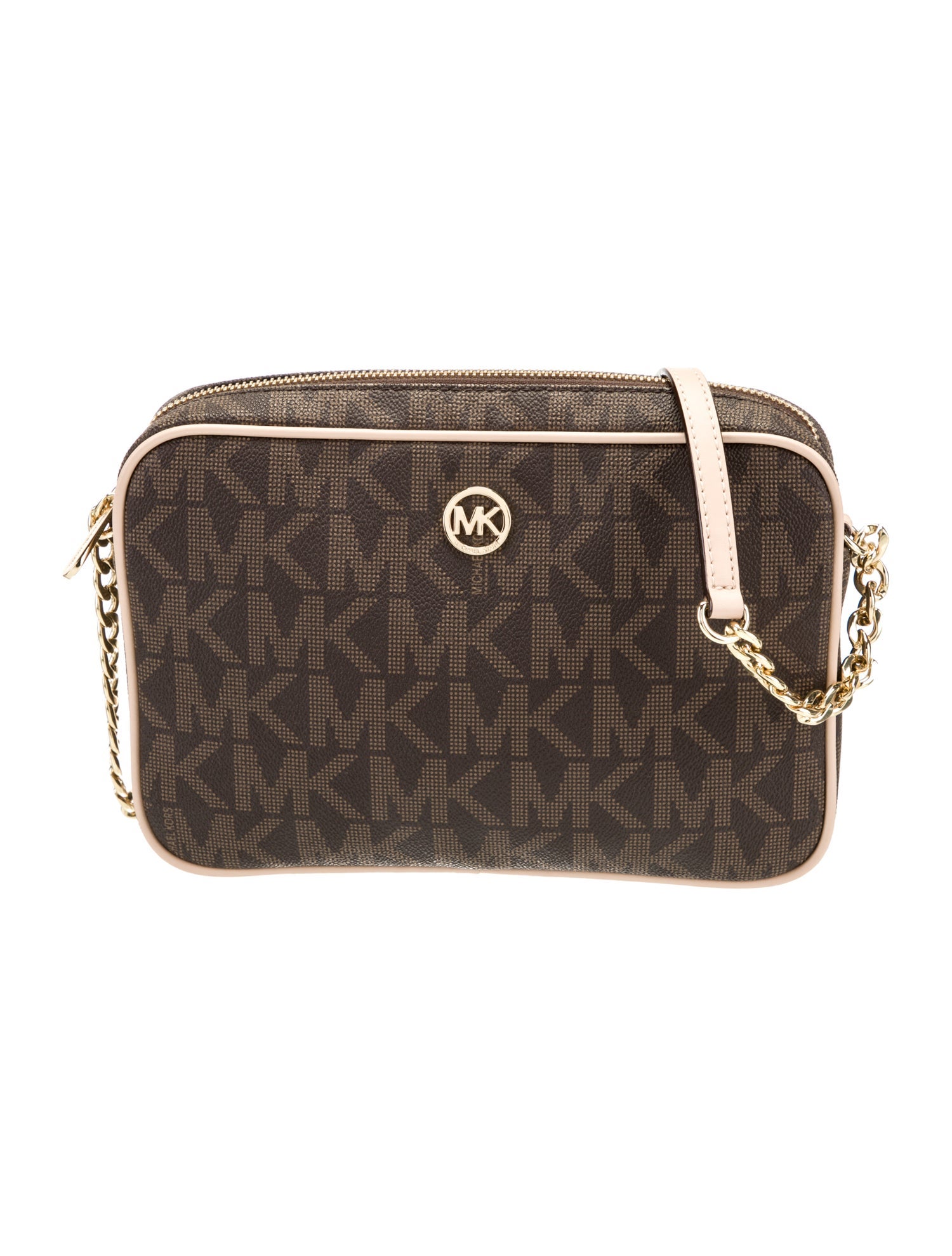 Michael Michael Kors Leather Logo Cross Body Bag - Brown Crossbody Bags, Handbags - WM5168397 ...
