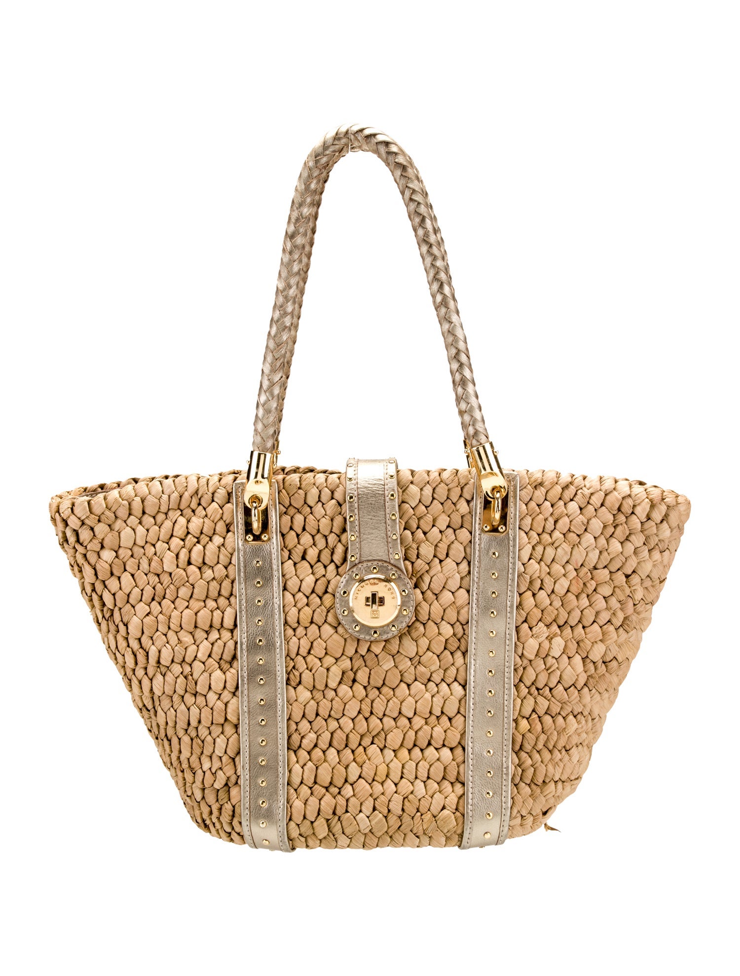 Michael kors santorini straw bag store