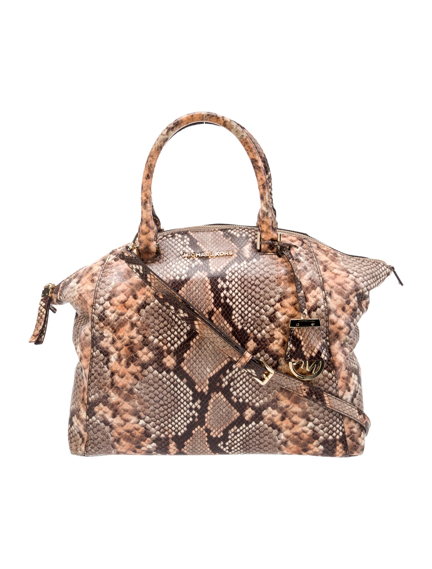 Michael Michael Kors Snakeskin Top Handle Bag - Brown Handle Bags ...