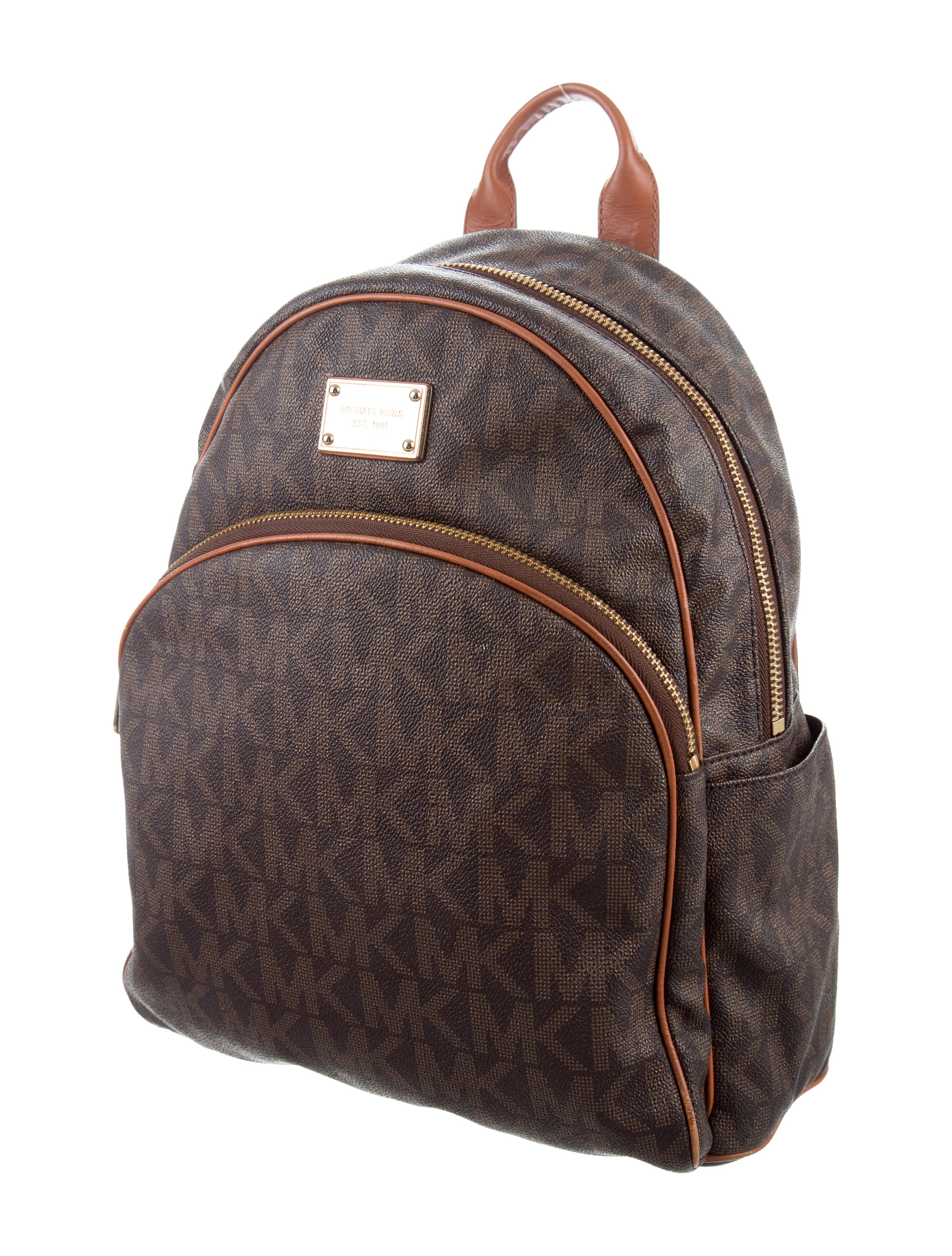 Michael Michael Kors Leather-Trimmed Monogram Backpack - Brown ...