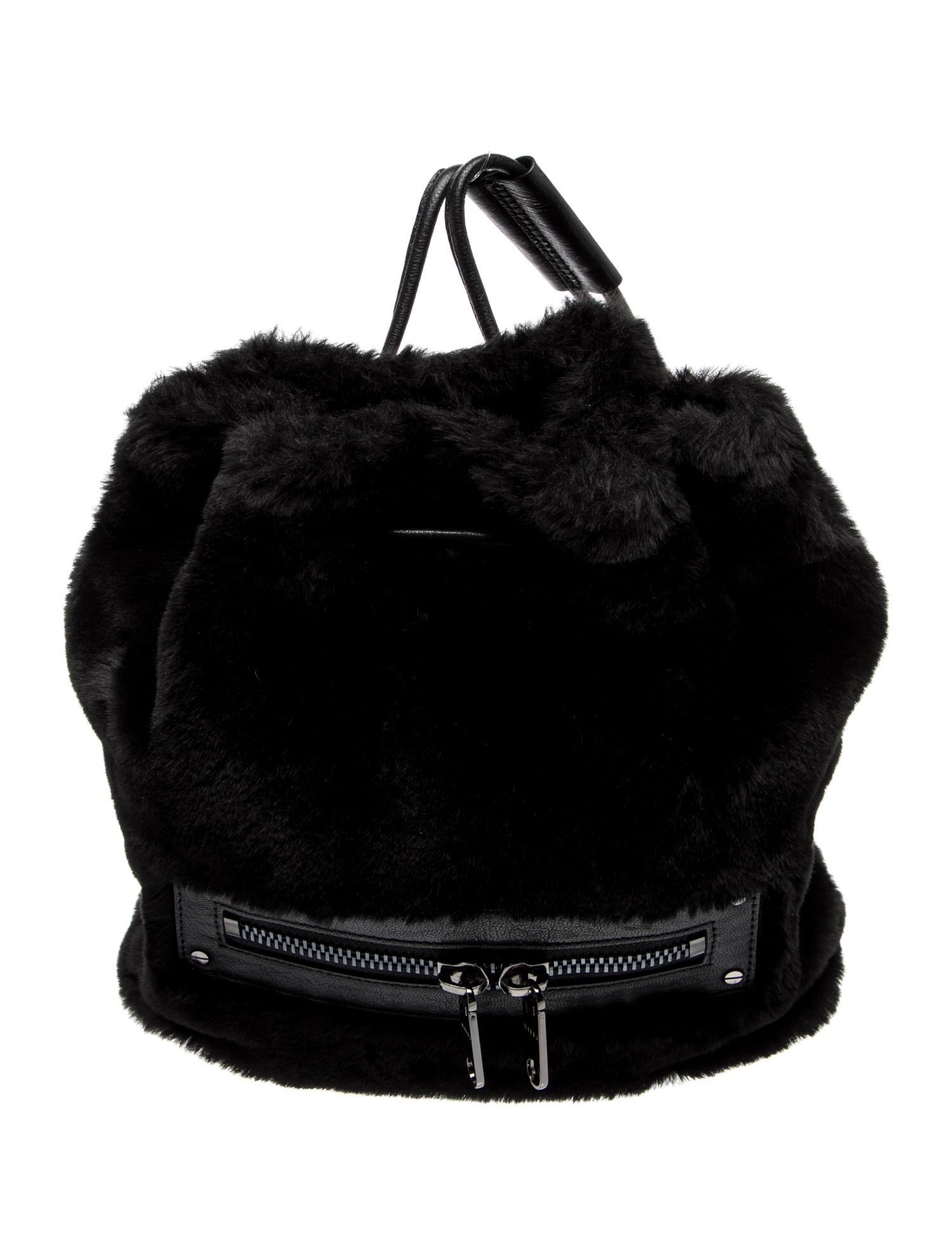 Milly Faux Fur Backpack - Black Backpacks, Handbags - WM6101136 | The ...