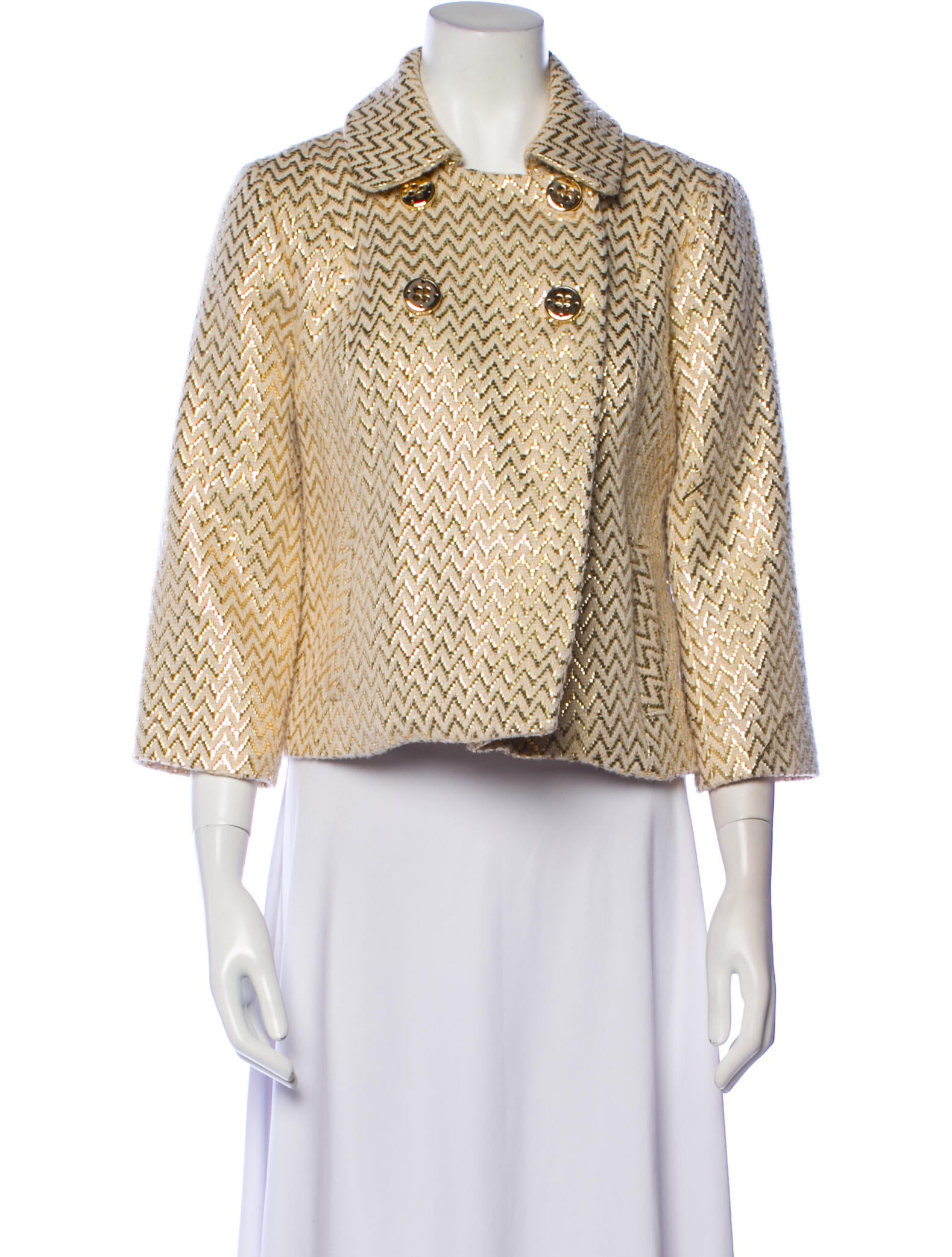 Milly Tweed Pattern Evening Jacket - Gold Jackets, Clothing - WM665076 ...