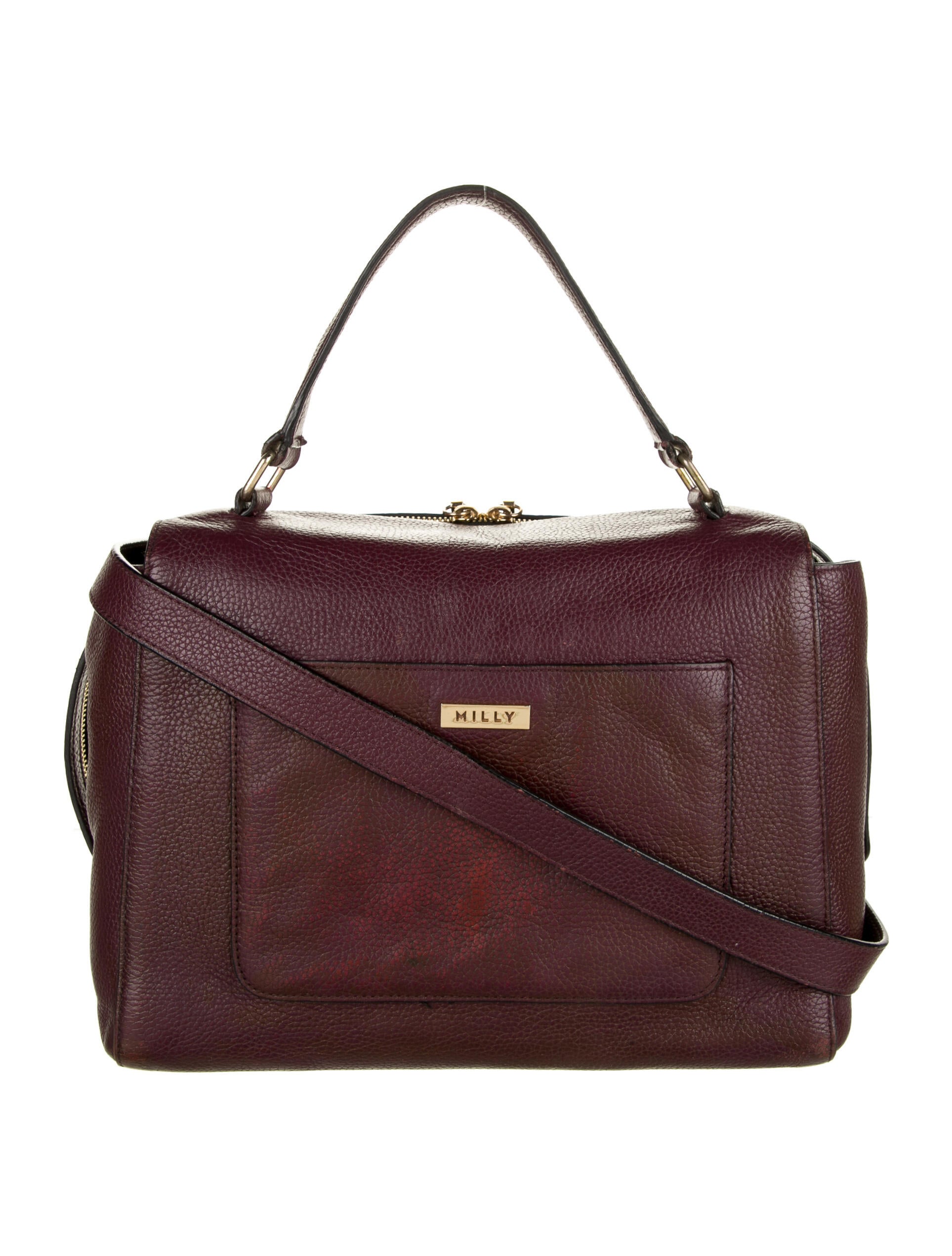 Milly Leather Crossbody Bag - Burgundy Crossbody Bags, Handbags ...