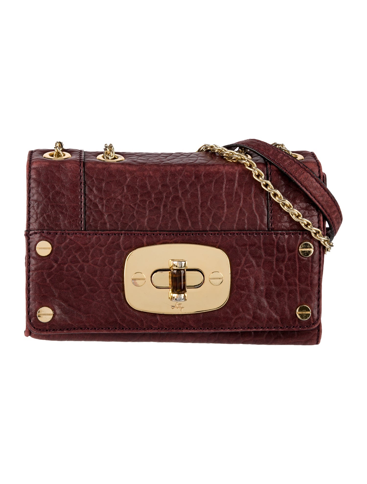Milly Leather Embossed Crossbody Bag - Burgundy Crossbody Bags ...