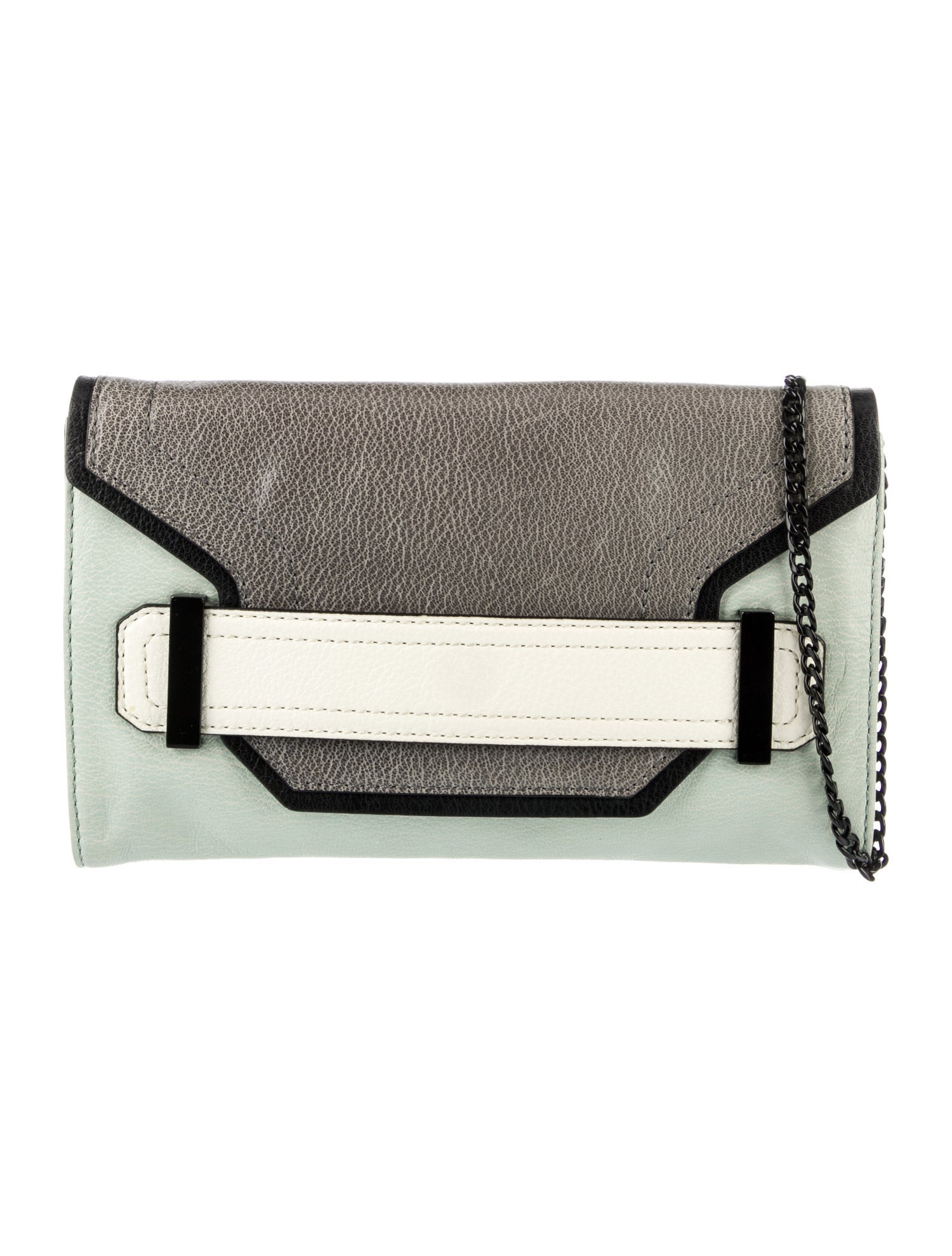 Milly Colorblock Leather Shoulder Bag - Grey Shoulder Bags, Handbags ...