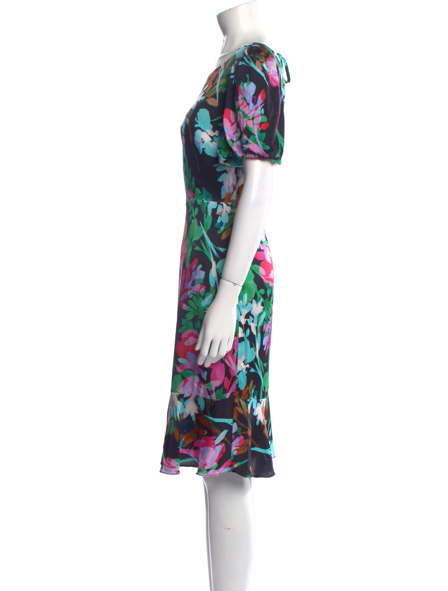 Prada Floral Print Knee-Length Dress - Burgundy Dresses, Clothing ...
