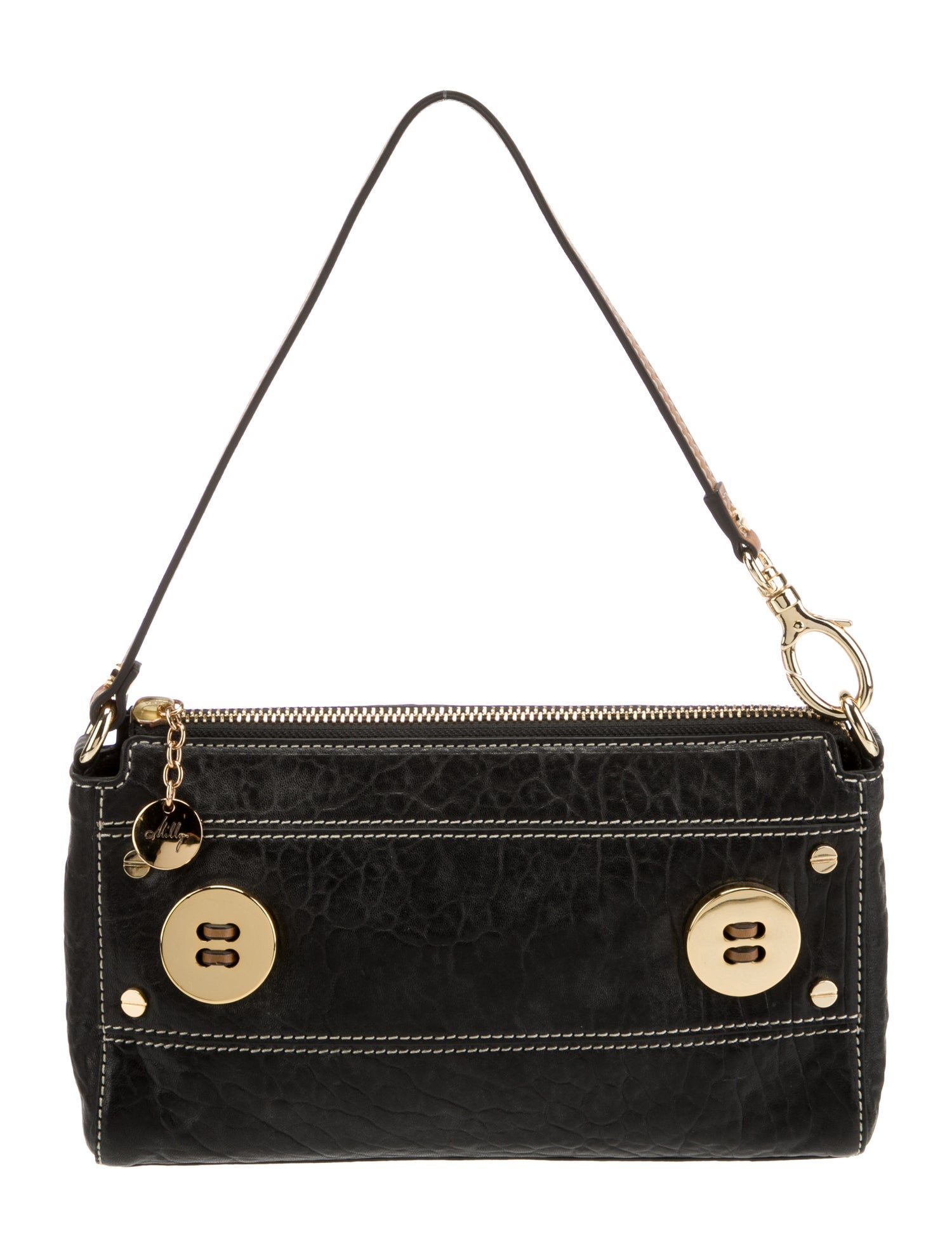 Milly Colorblock Leather Shoulder Bag - Black Shoulder Bags, Handbags ...