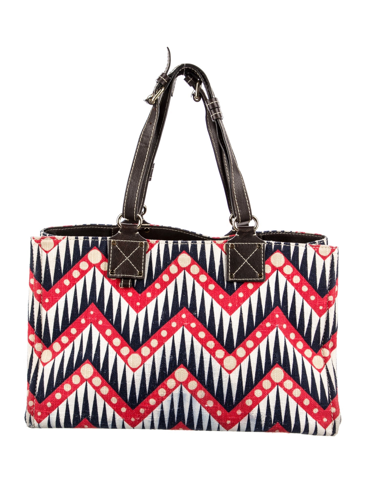 Milly Leather Trimmed Canvas Tote - White Totes, Handbags - WM683638 ...