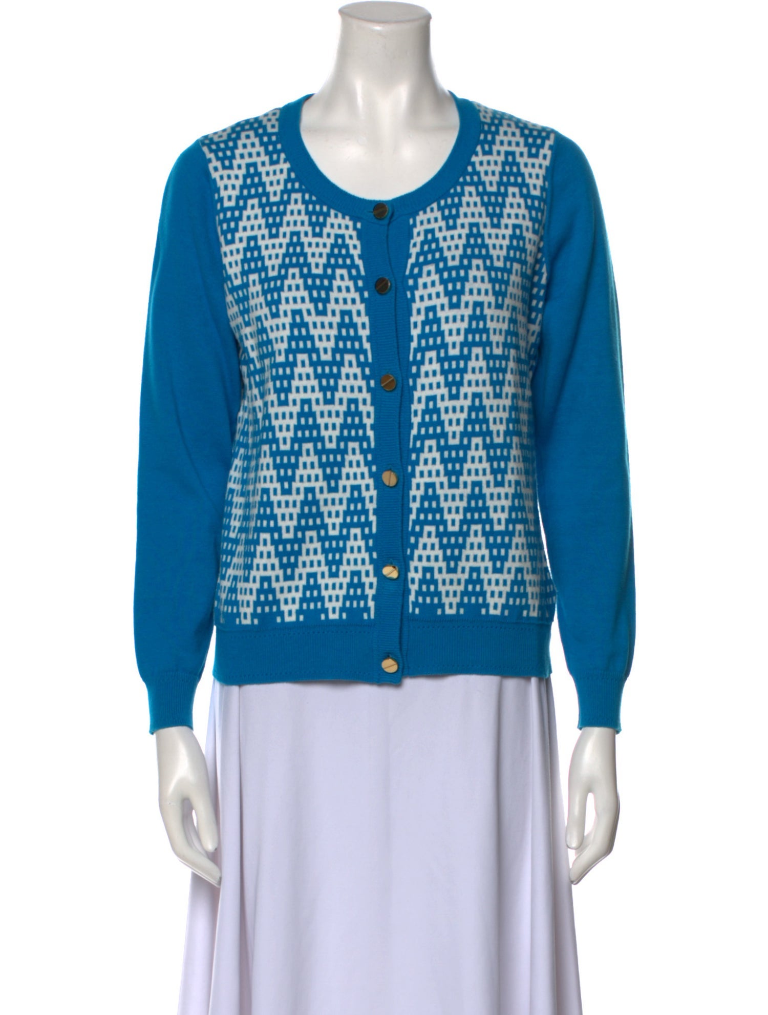 Milly Striped Scoop Neck Sweater - Blue Knitwear, Clothing - WM688554 ...