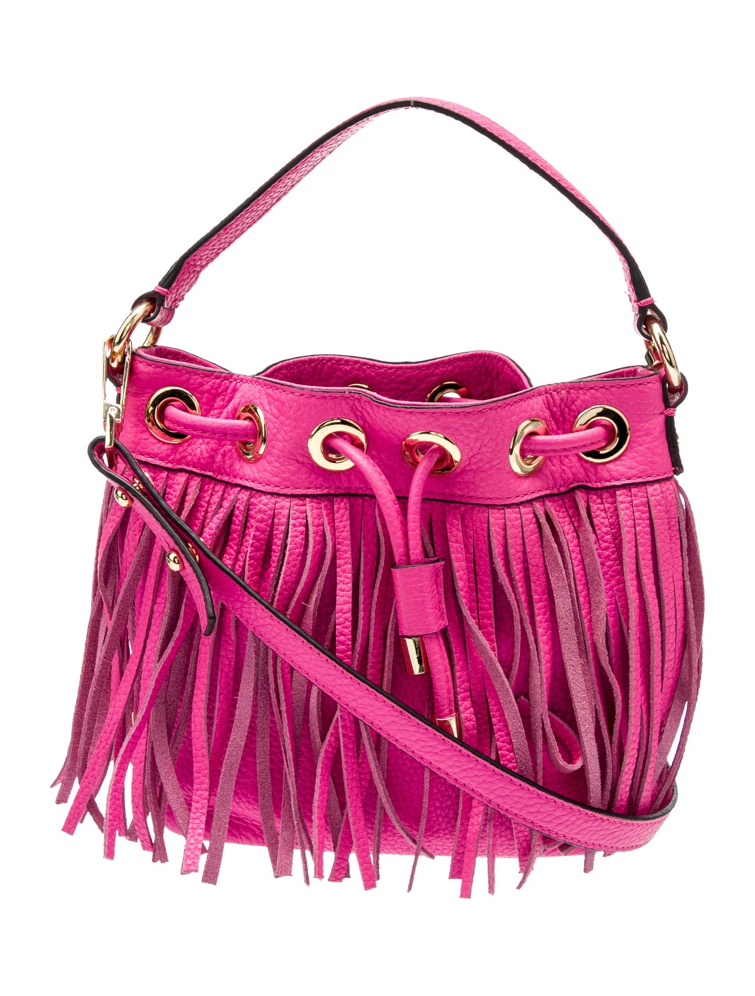 Milly Leather Bucket Bag - Pink Crossbody Bags, Handbags - WM689414 ...
