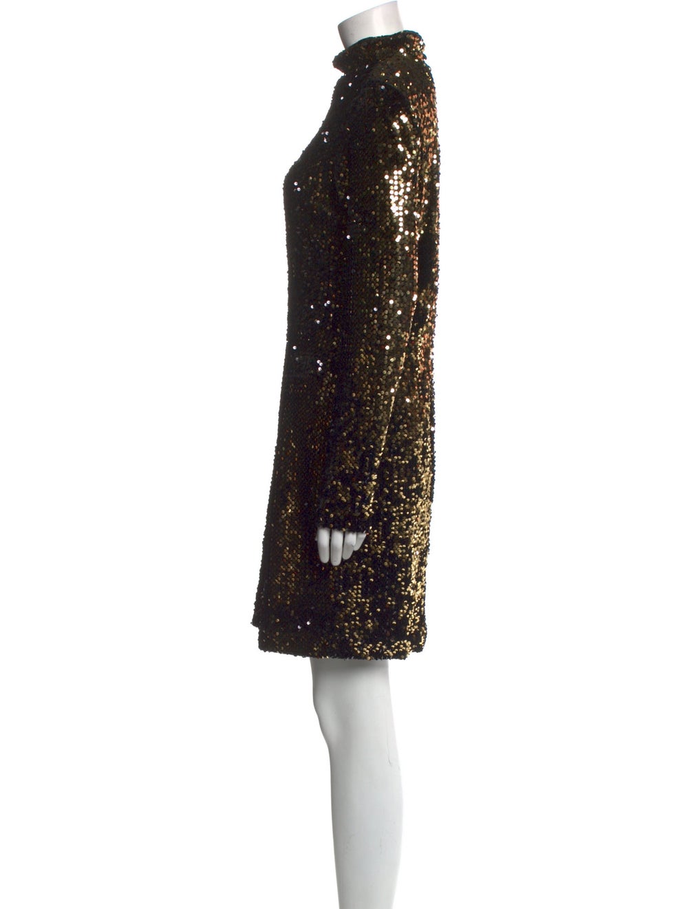 Milly Shift Dress Gold Sequin Embellishments Long Sle… - Gem