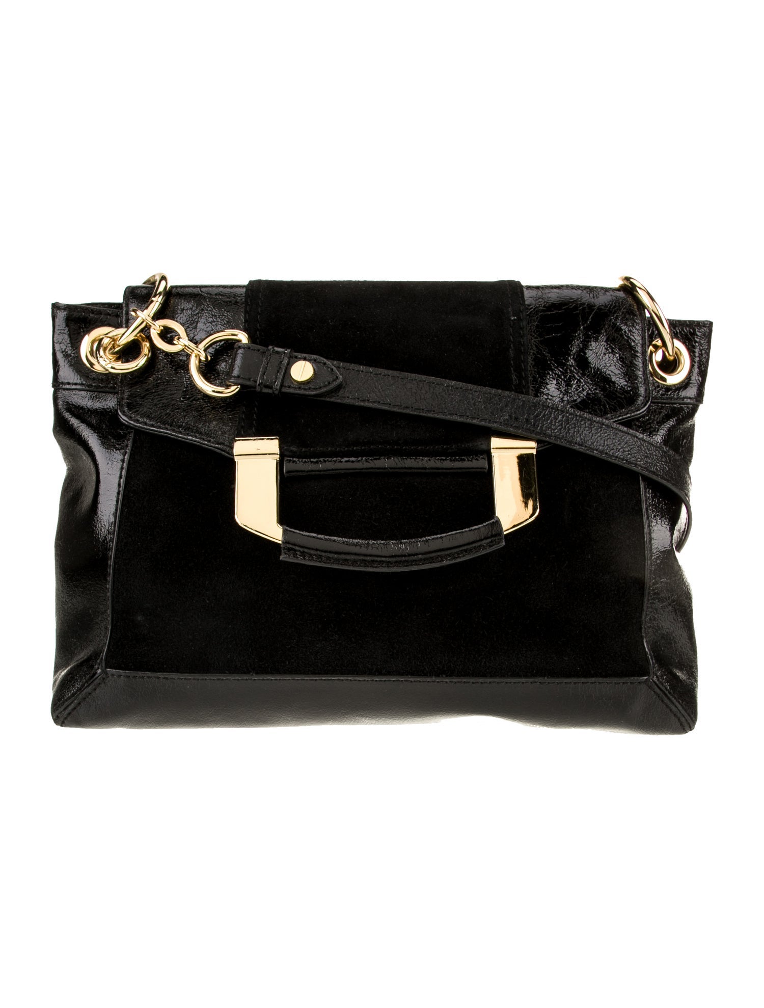 Milly Patent Leather Shoulder Bag - Brown Shoulder Bags, Handbags ...