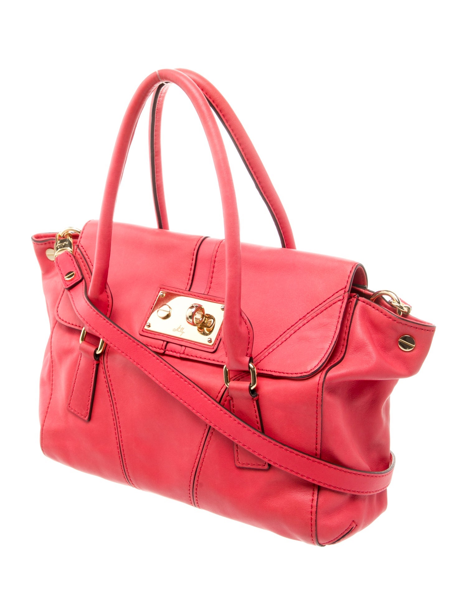 Milly Leather Shoulder Bag - Red Shoulder Bags, Handbags - WM698535 ...