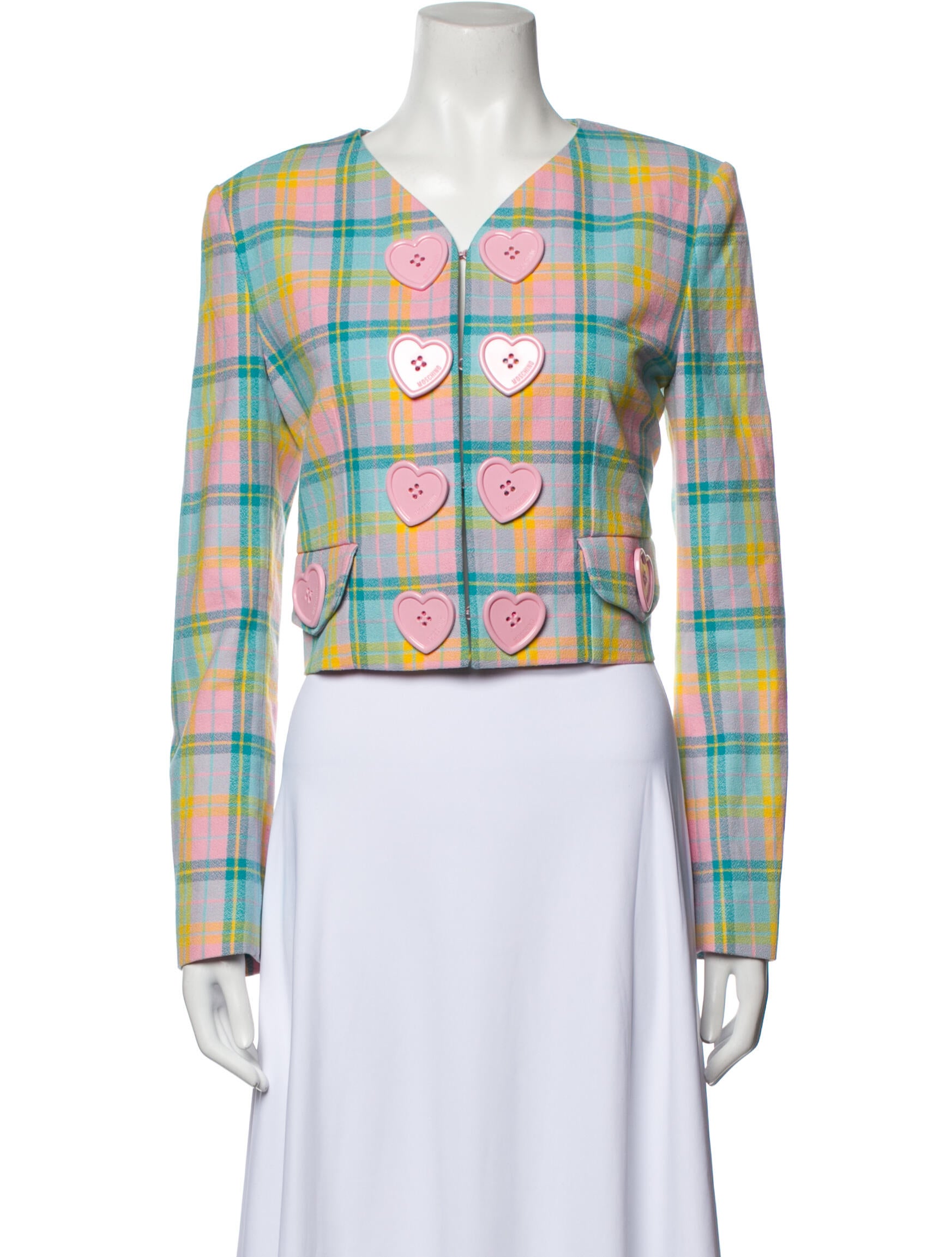 Moschino Couture Plaid Print Evening Jacket - Blue Jackets, Clothing ...