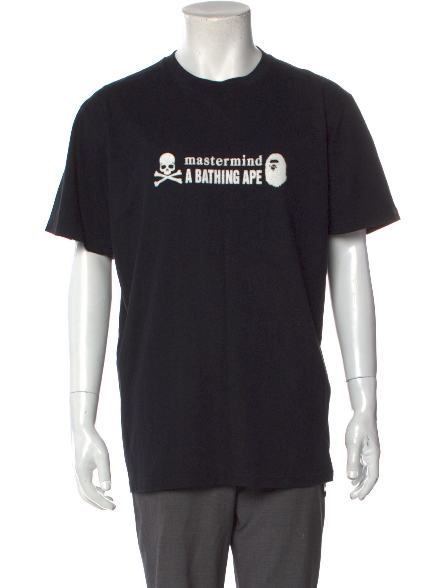 mastermind japan x BAPE Graphic Print Crew Neck T-Shirt - Black T ...