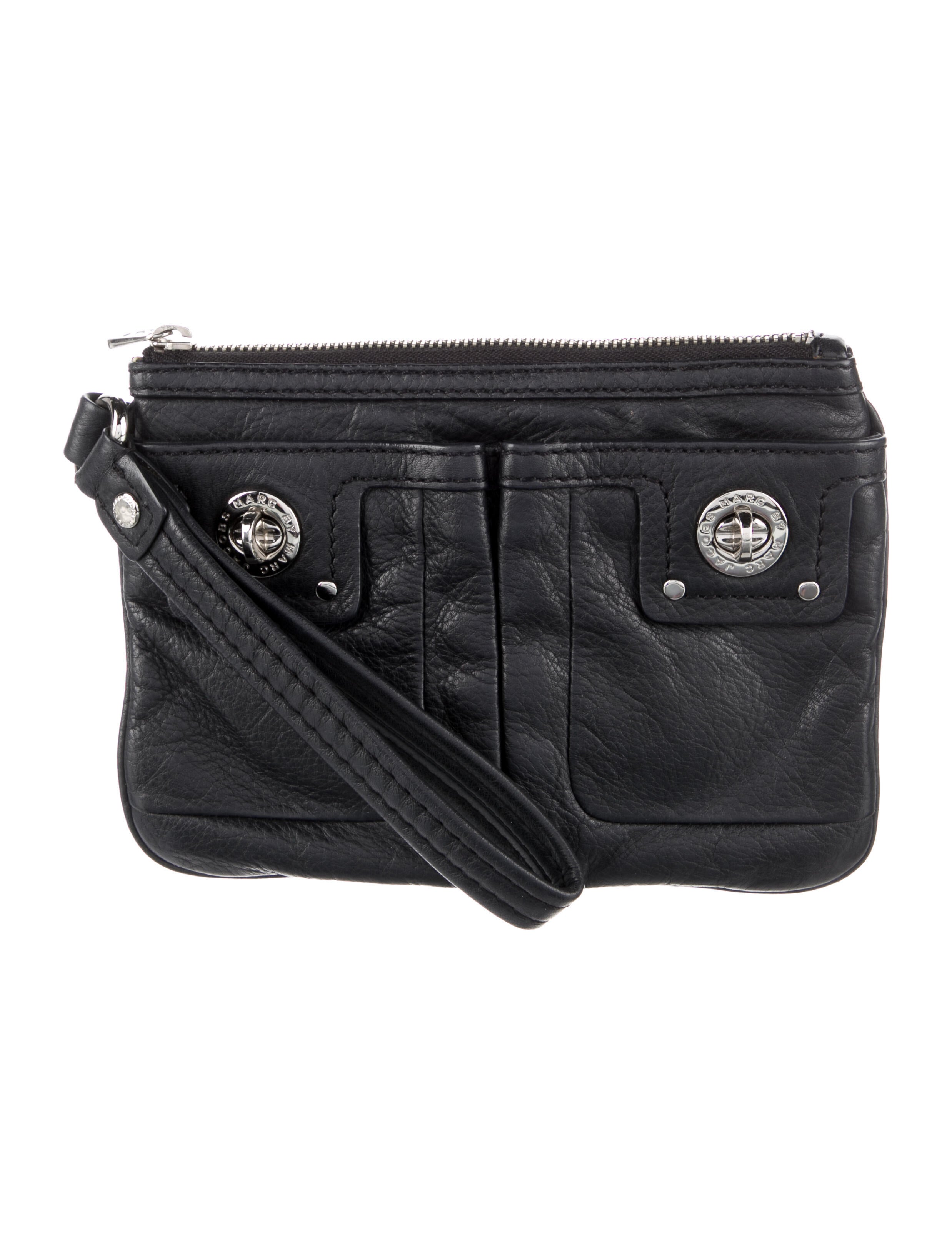 Marc by Marc Jacobs Leather Wristlet Clutch - Black Clutches, Handbags ...