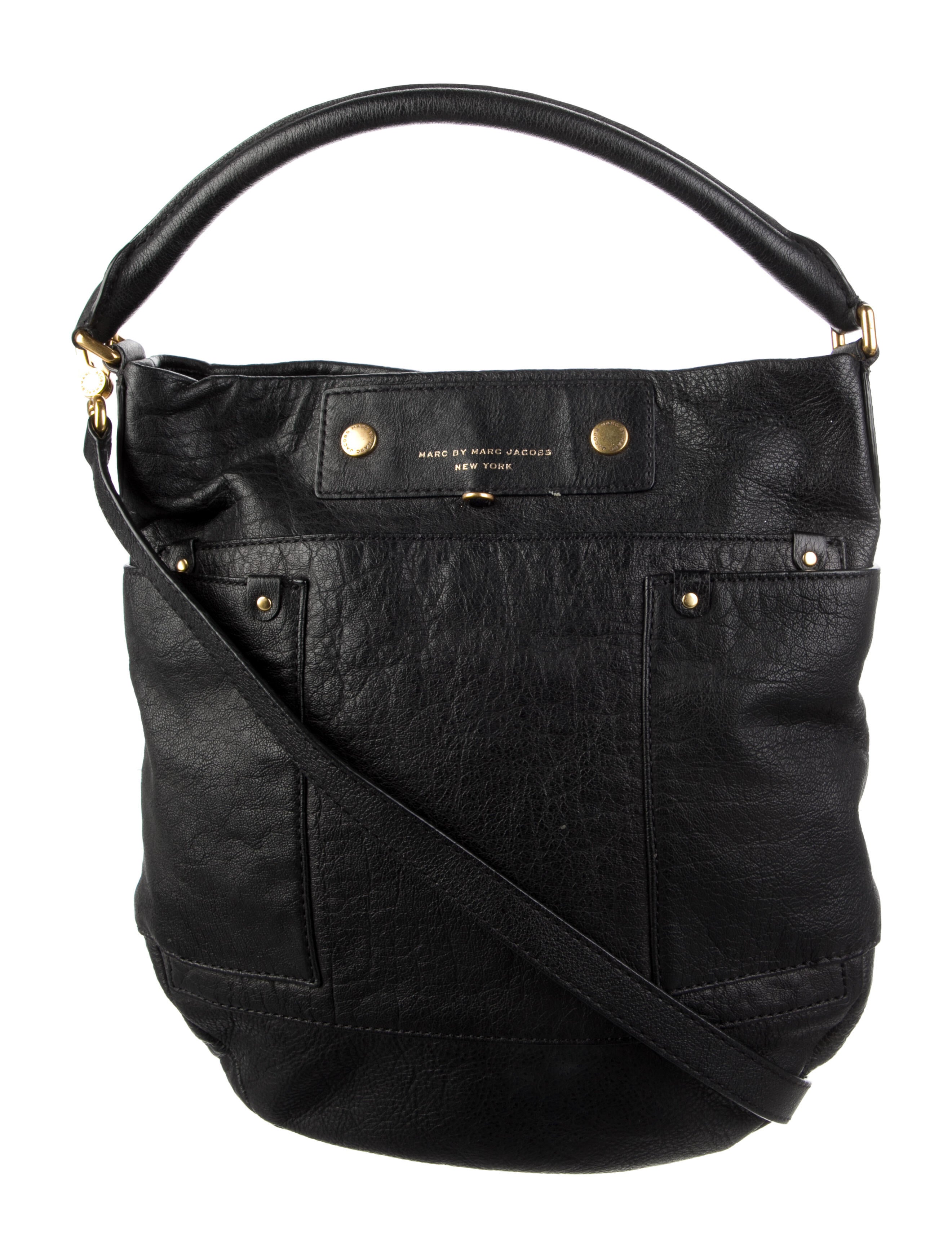 Marc by Marc Jacobs Textured Leather Shoulder Bag - Black Shoulder Bags, Handbags - WMA78577 ...