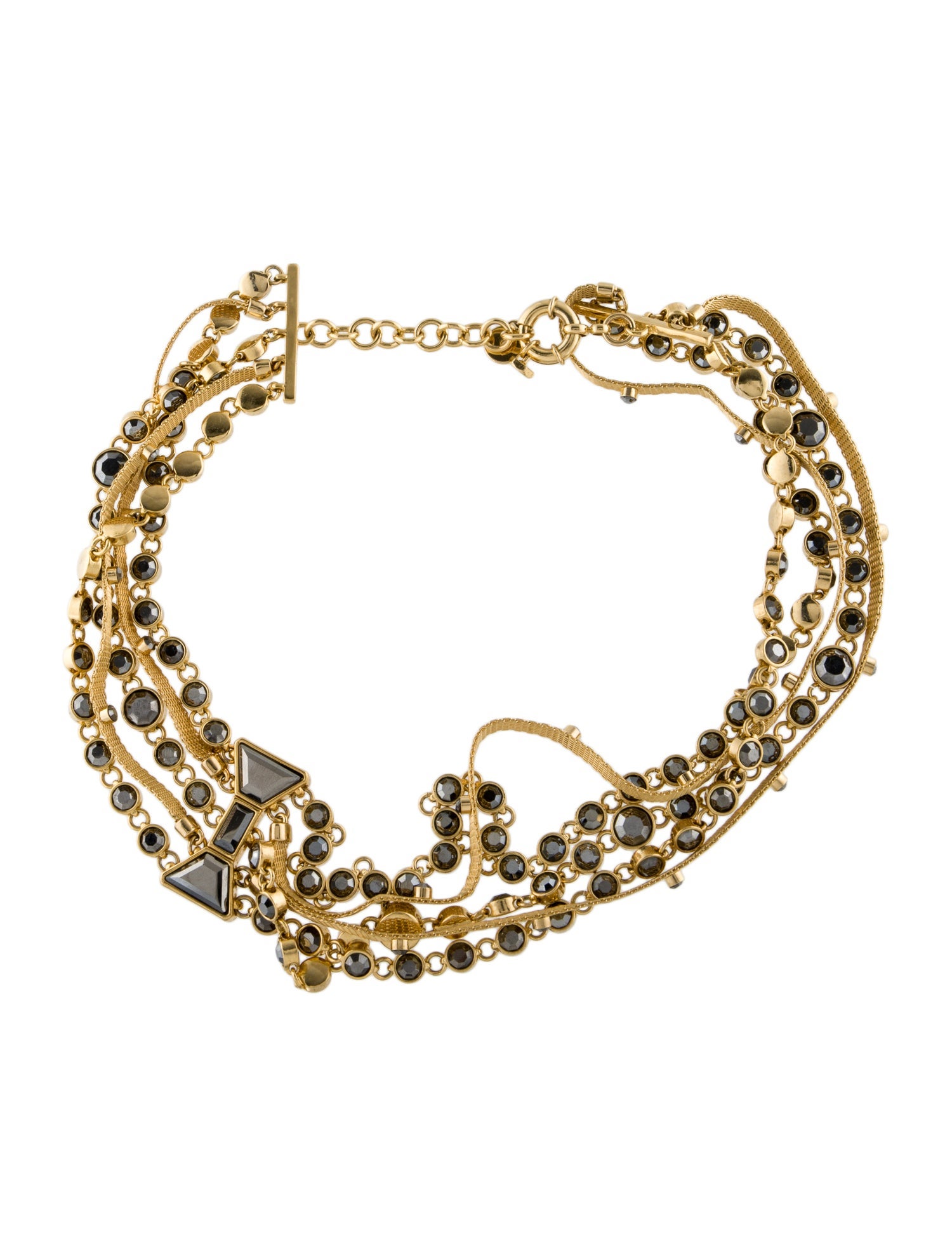 Marc by Marc Jacobs Crystal Bow Multi Strand Necklace - Black, Gold ...