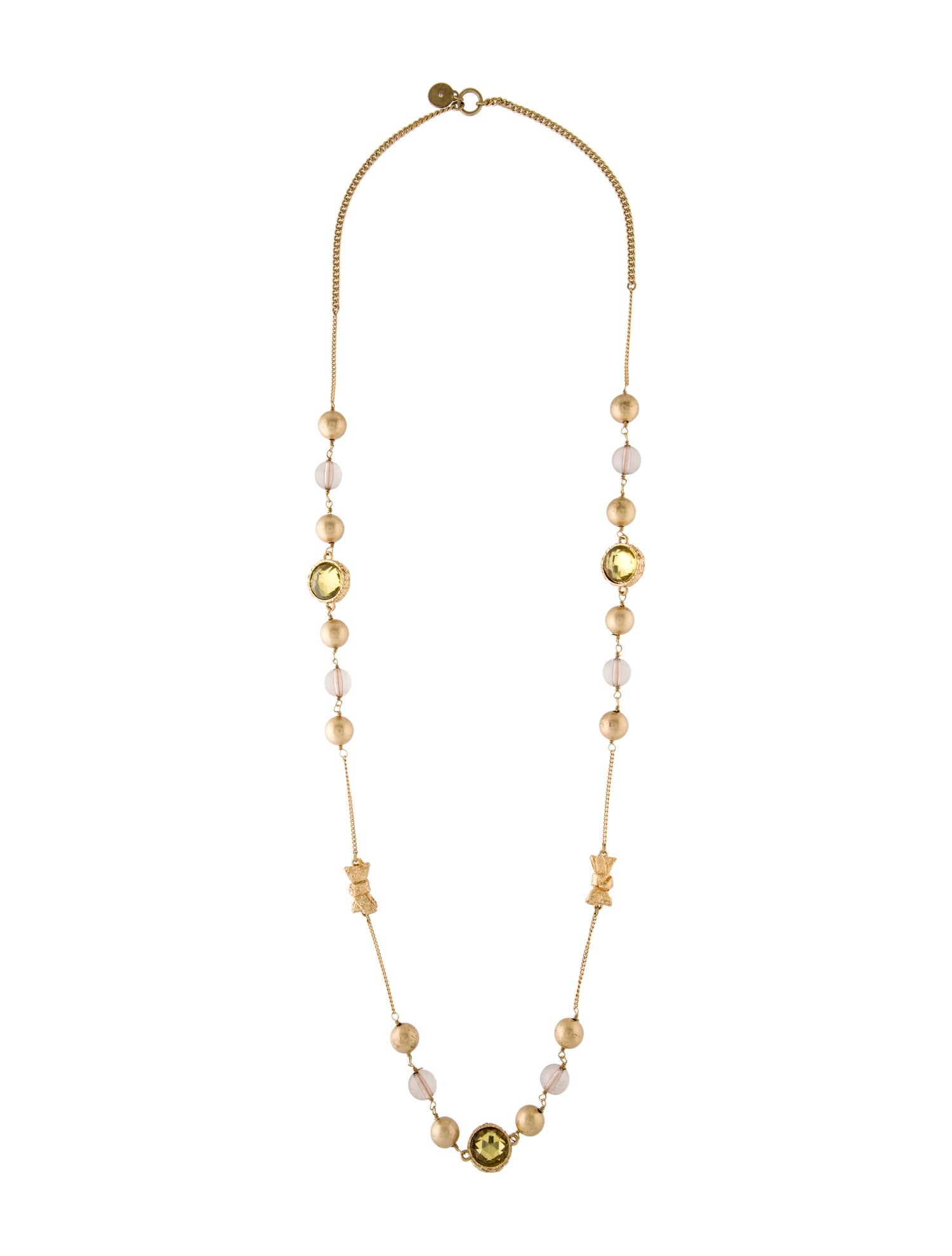 Marc by Marc Jacobs Faux Pearl & Crystal Station Necklace - Gold, Gold ...