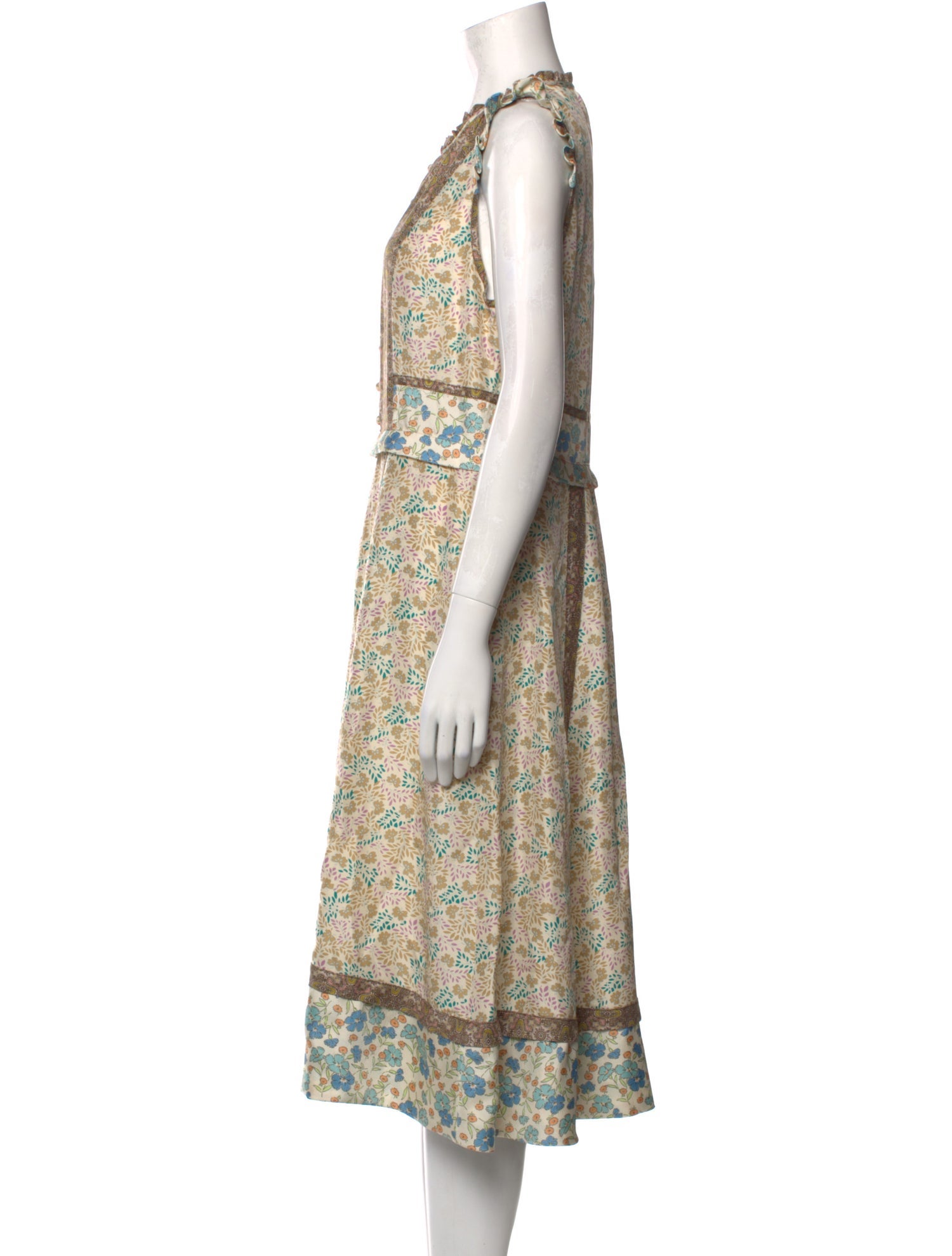 Marc by Marc Jacobs Floral Print Midi Length Dress - Yellow Dresses ...
