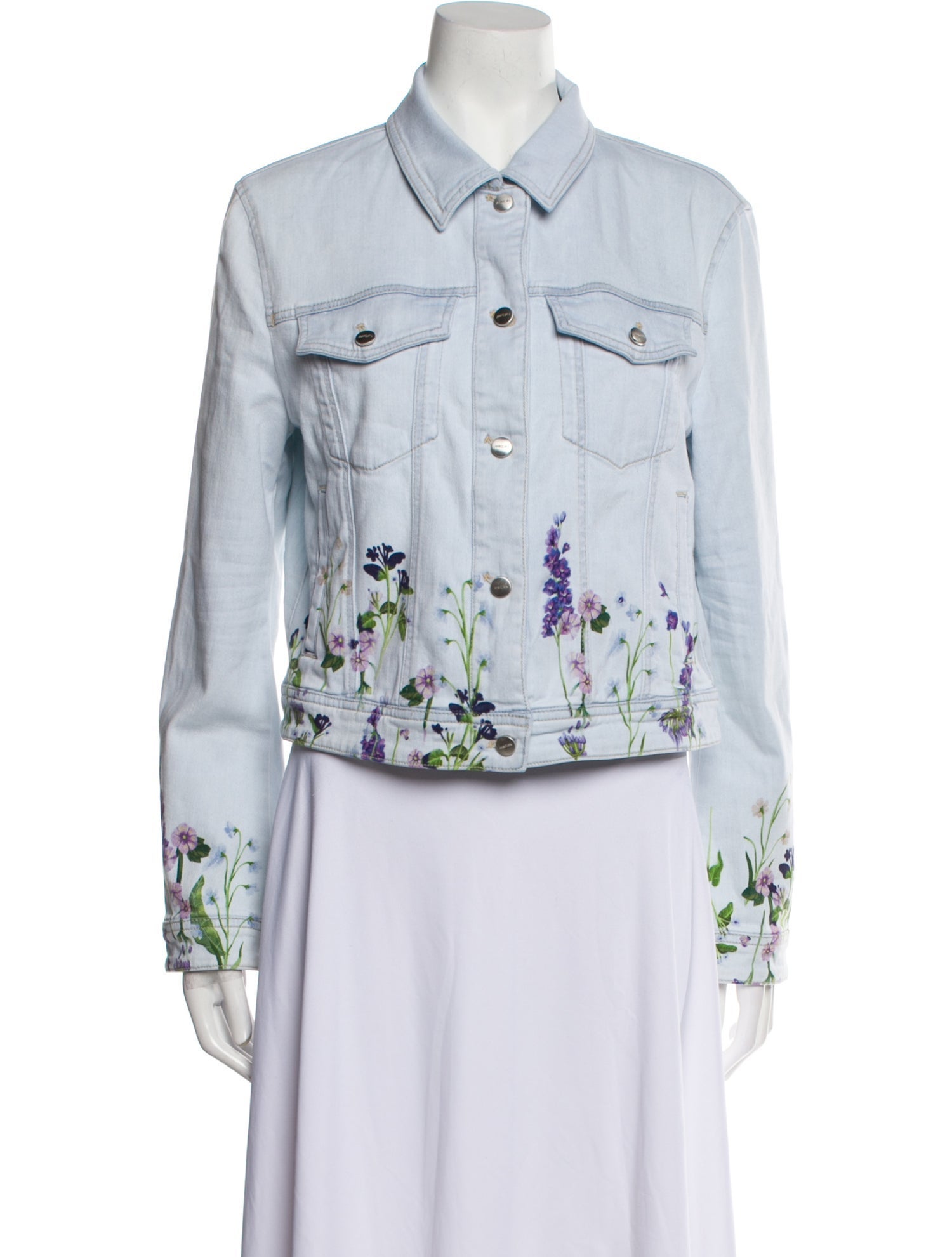 Marc Cain Floral Print Denim Jacket - Blue Jackets, Clothing ...