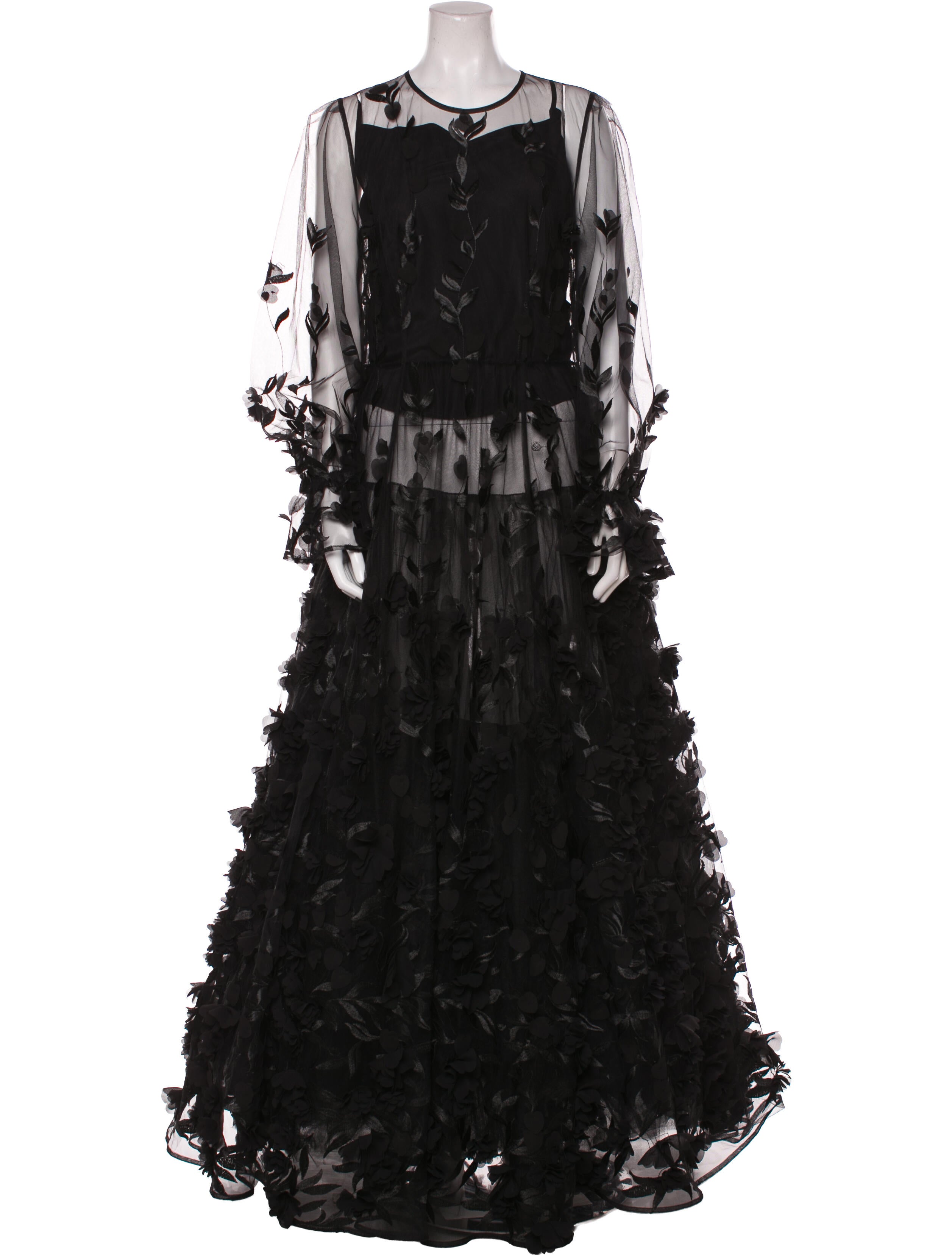MATSOUR'I Lace Pattern Long Dress - Brown Dresses, Clothing ...