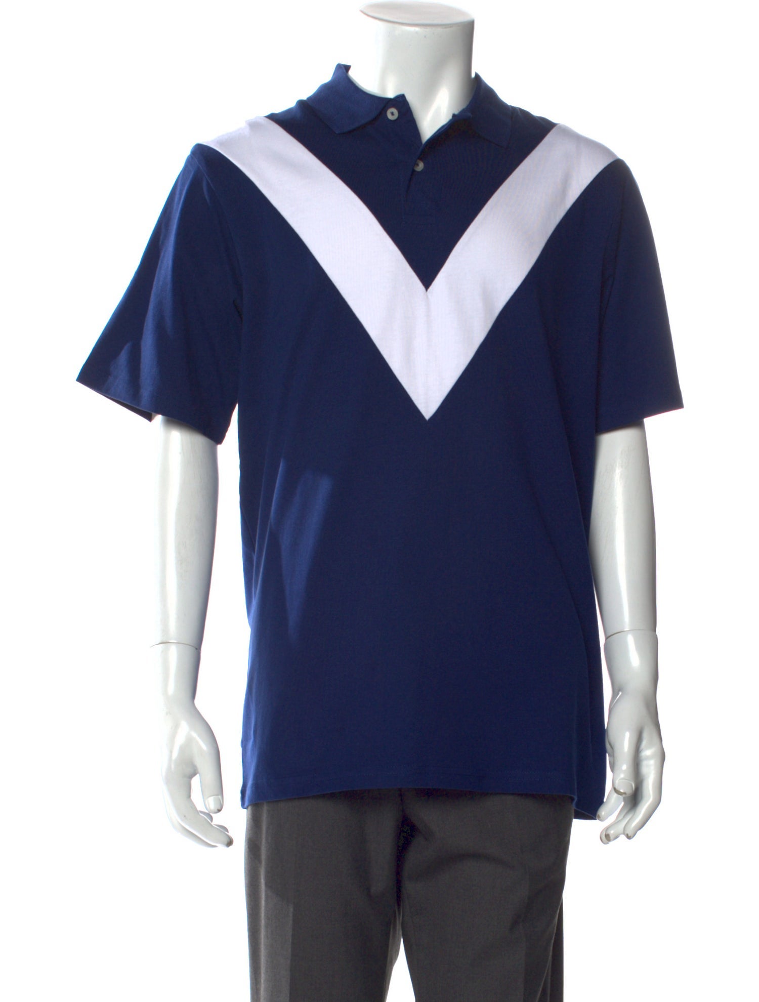 Malbon Golf Colorblock Pattern Collar Polo Shirt - Blue Polos, Clothing ...