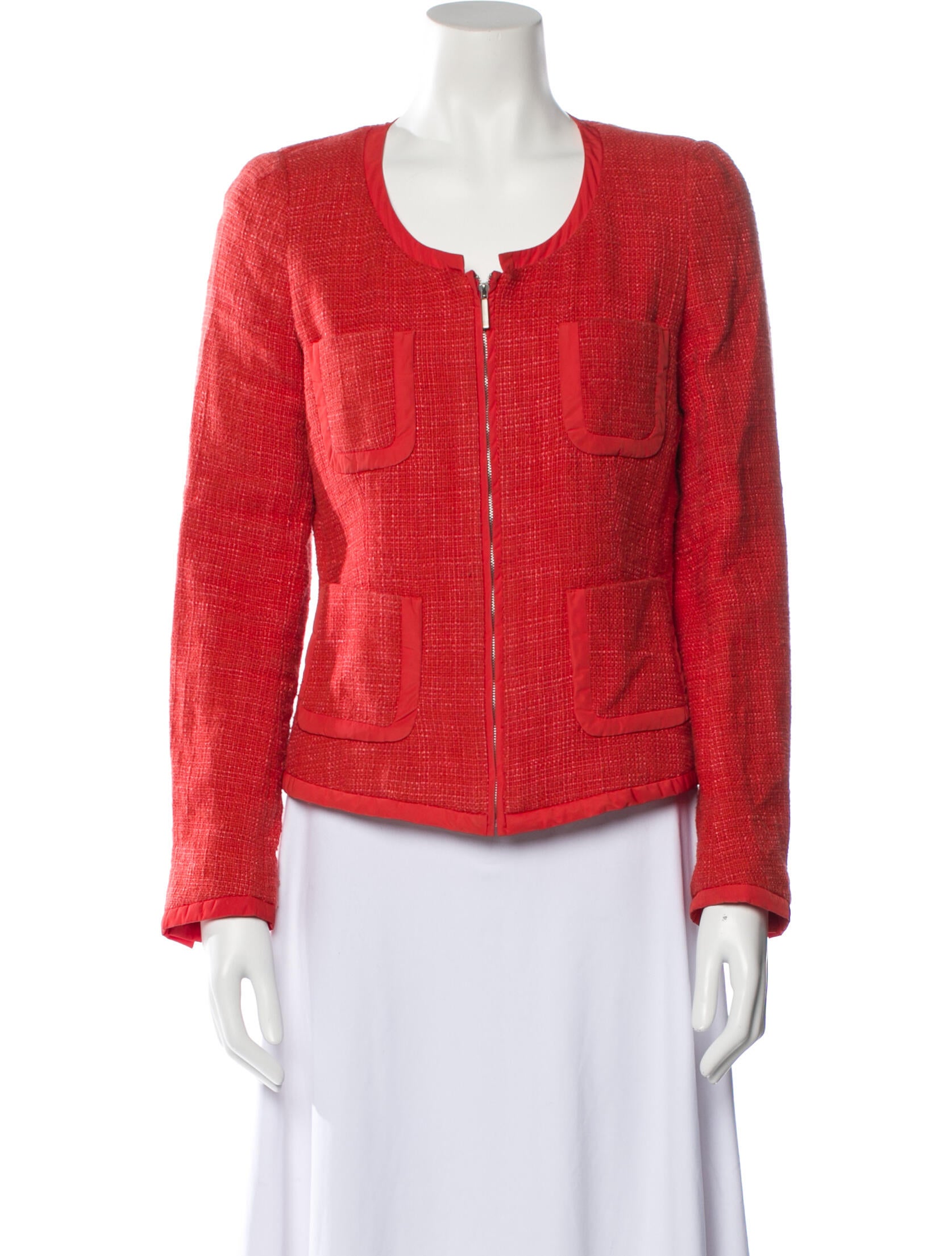Weekend Max Mara Tweed Pattern Evening Jacket - Red Jackets, Clothing ...