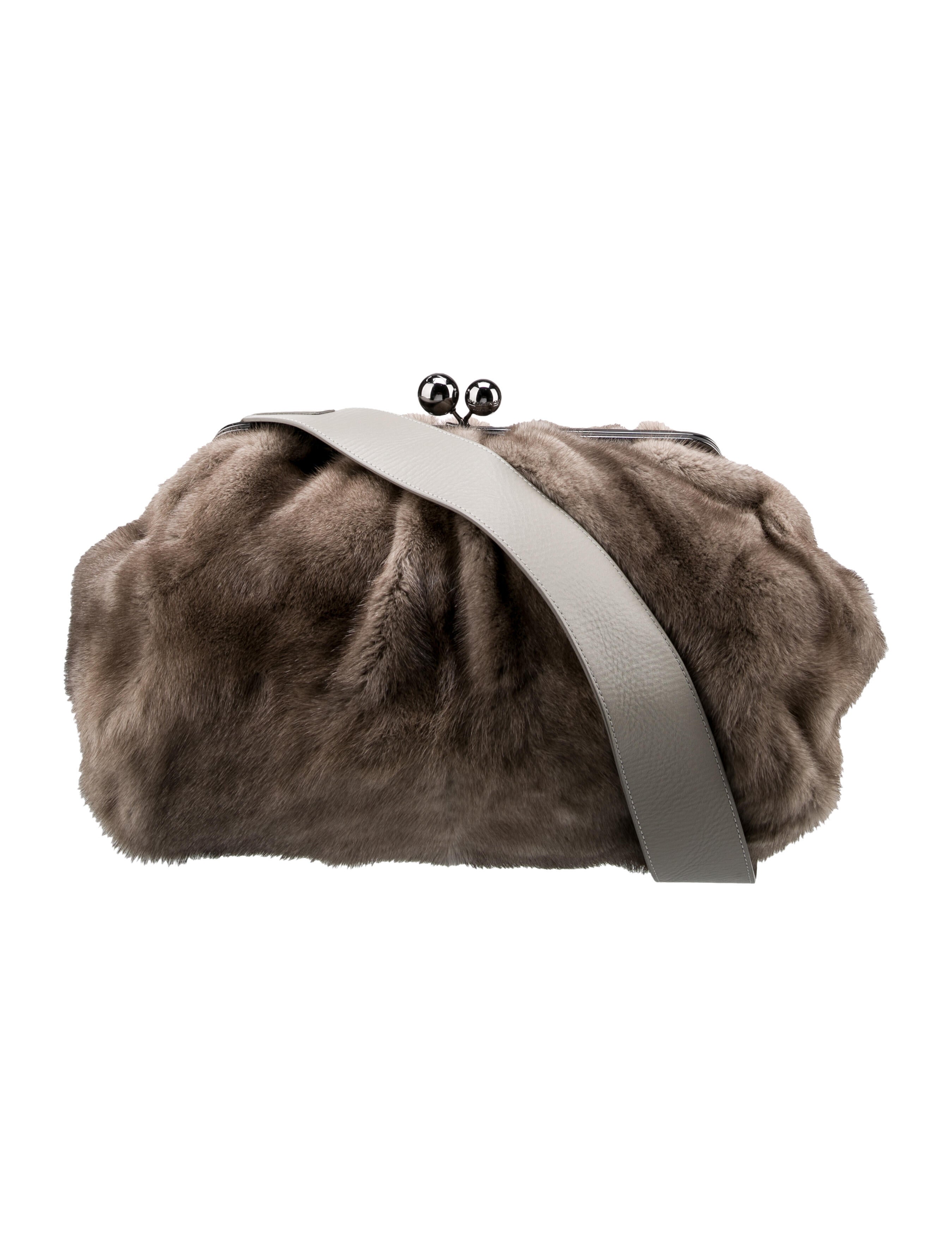 Weekend Max Mara Fur Shoulder Bag - Brown Shoulder Bags, Handbags ...