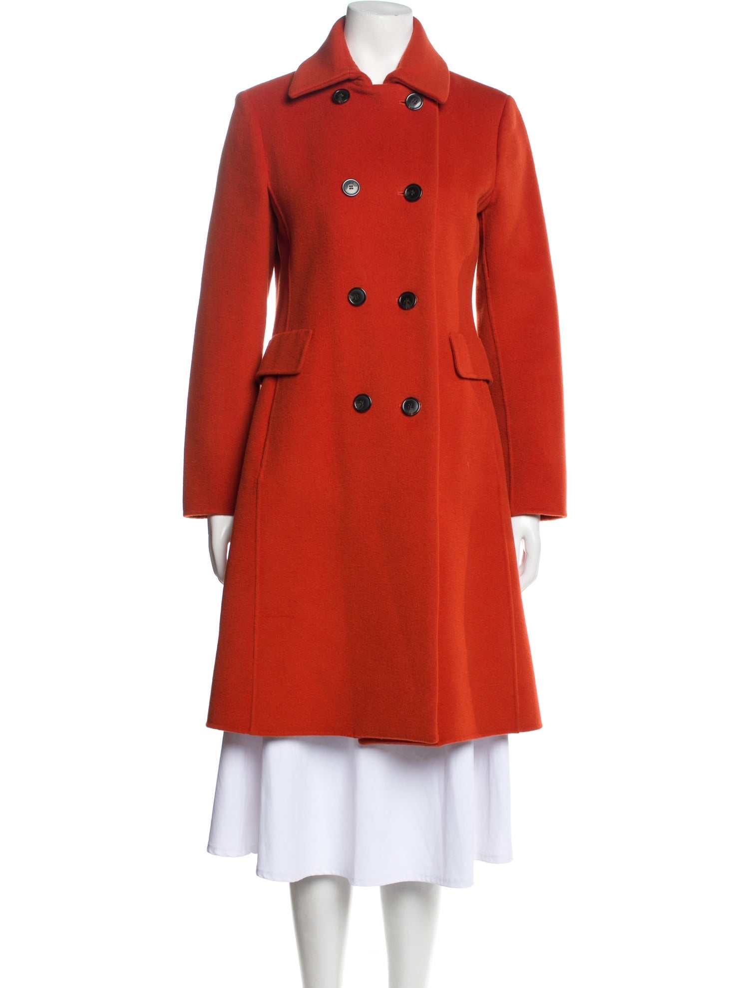 Max Mara Virgin Wool Peacoat - Orange Coats, Clothing - MMA134562 | The ...