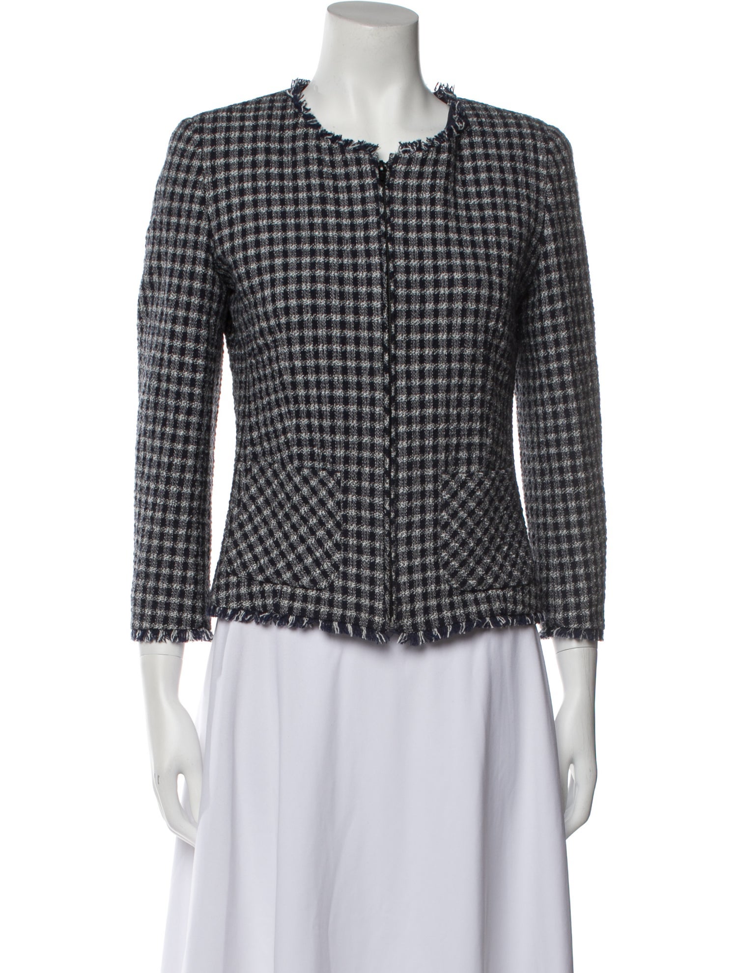 Weekend Max Mara Tweed Pattern Evening Jacket - Blue Jackets, Clothing ...