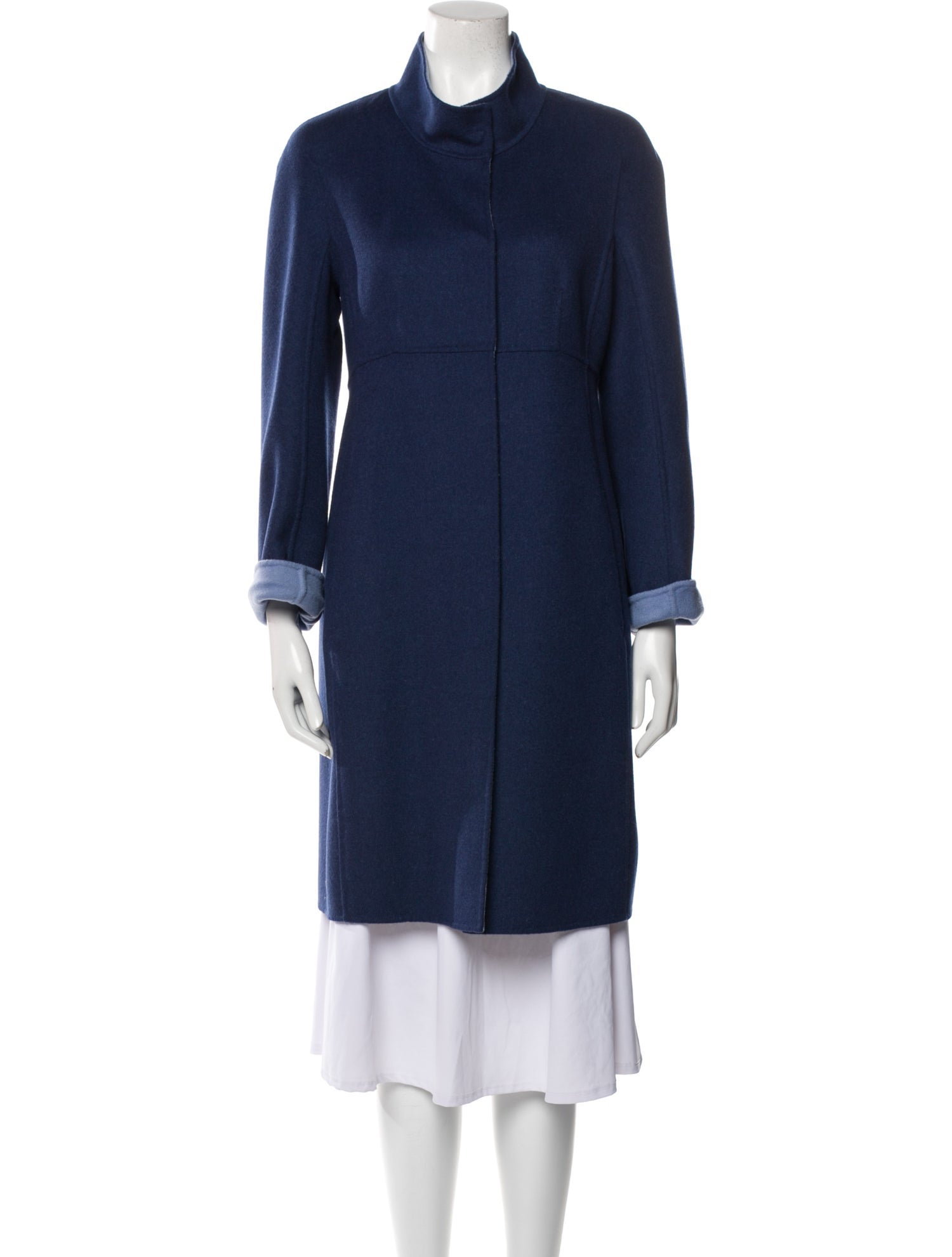 Weekend Max Mara Virgin Wool Colorblock Pattern Coat - Blue Coats ...