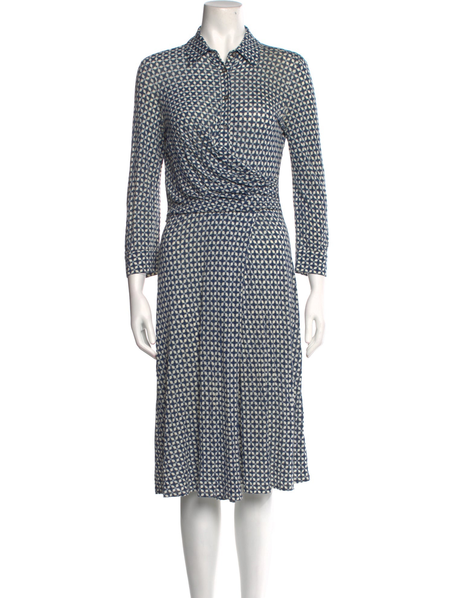Weekend Max Mara Polka Dot Print Midi Length Dress - Blue Dresses ...