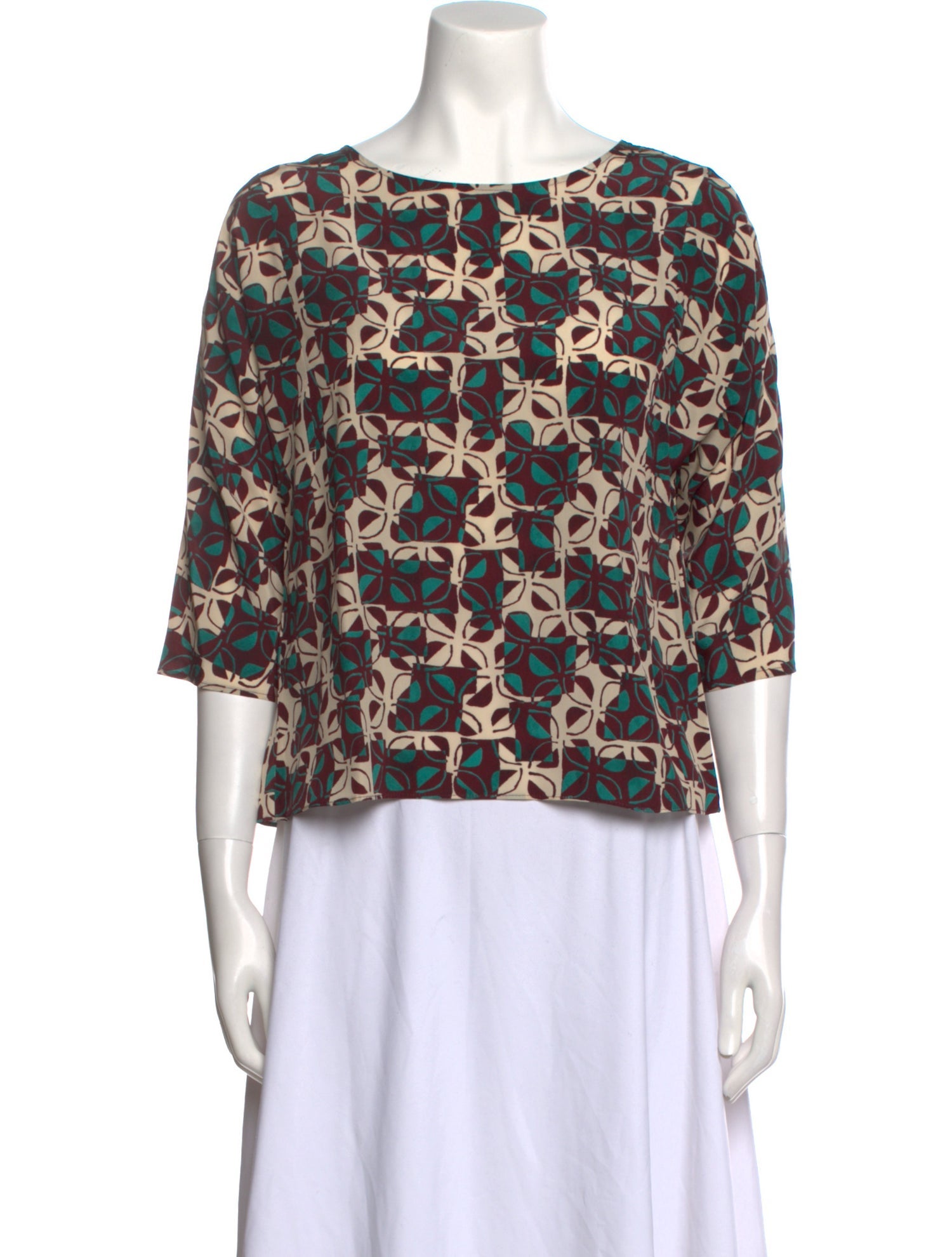 Weekend Max Mara Floral Print Bateau Neckline Blouse - Neutrals Tops ...